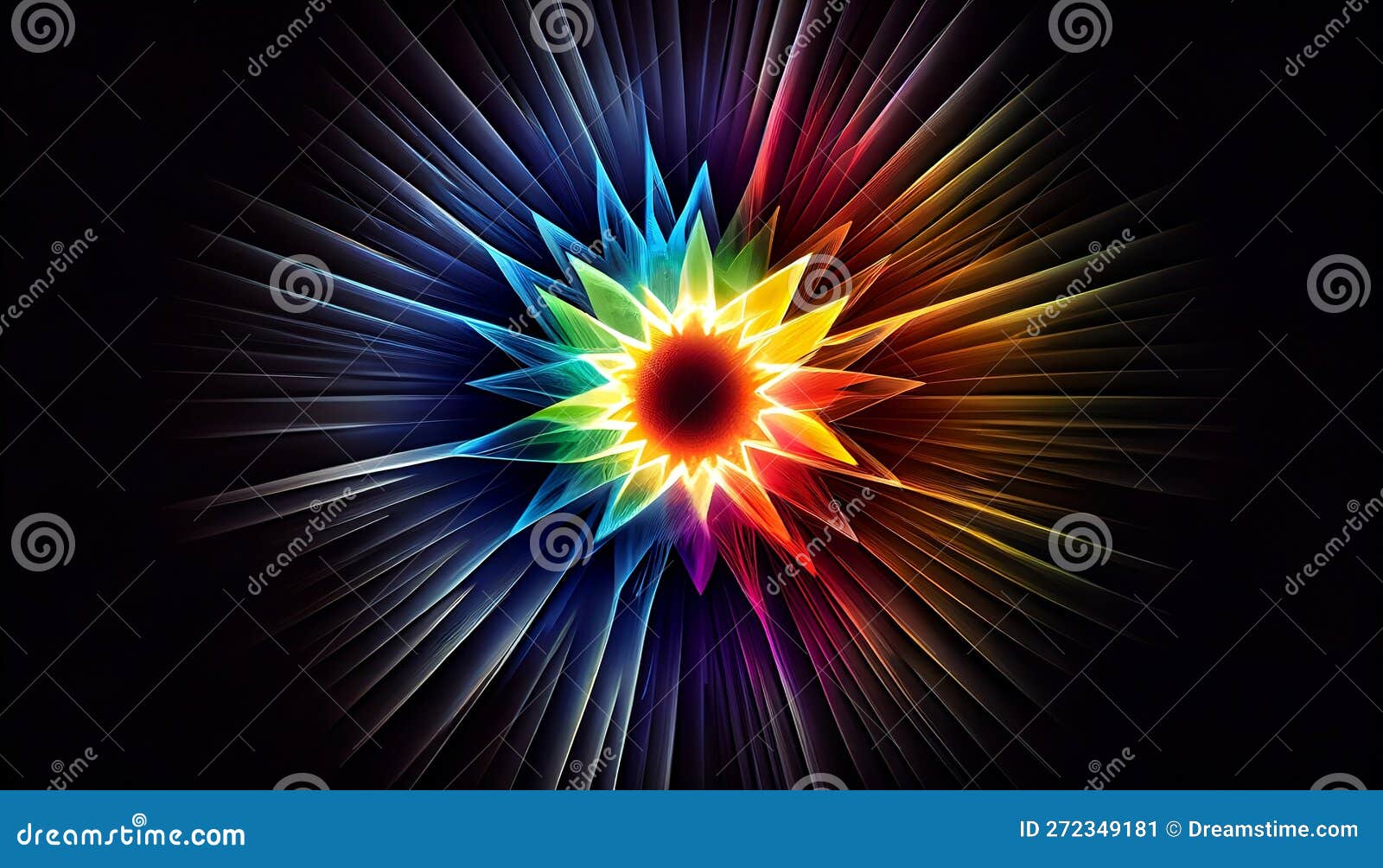 Generative AI, Illustration, Rainbow Sunburst: Imagine a Rainbow ...