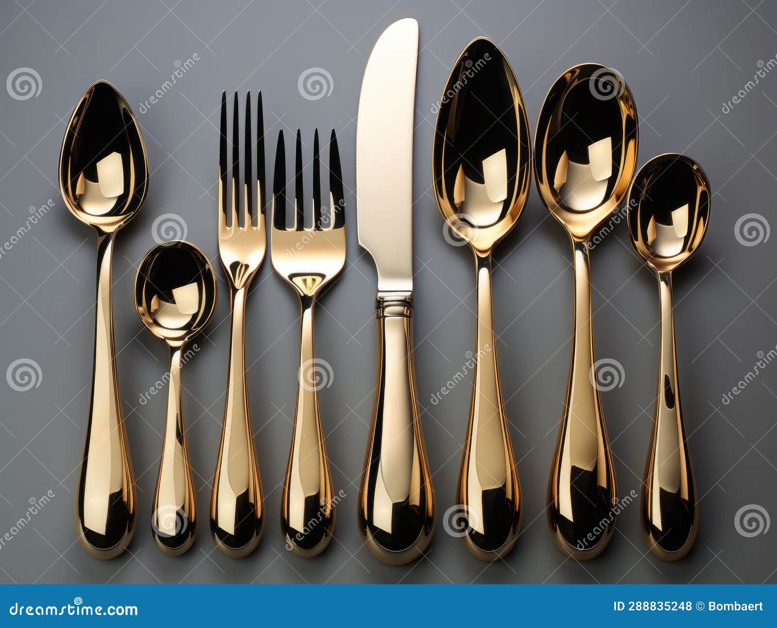 Generative Ai Illustration of Silverware Set Collection in Studio ...