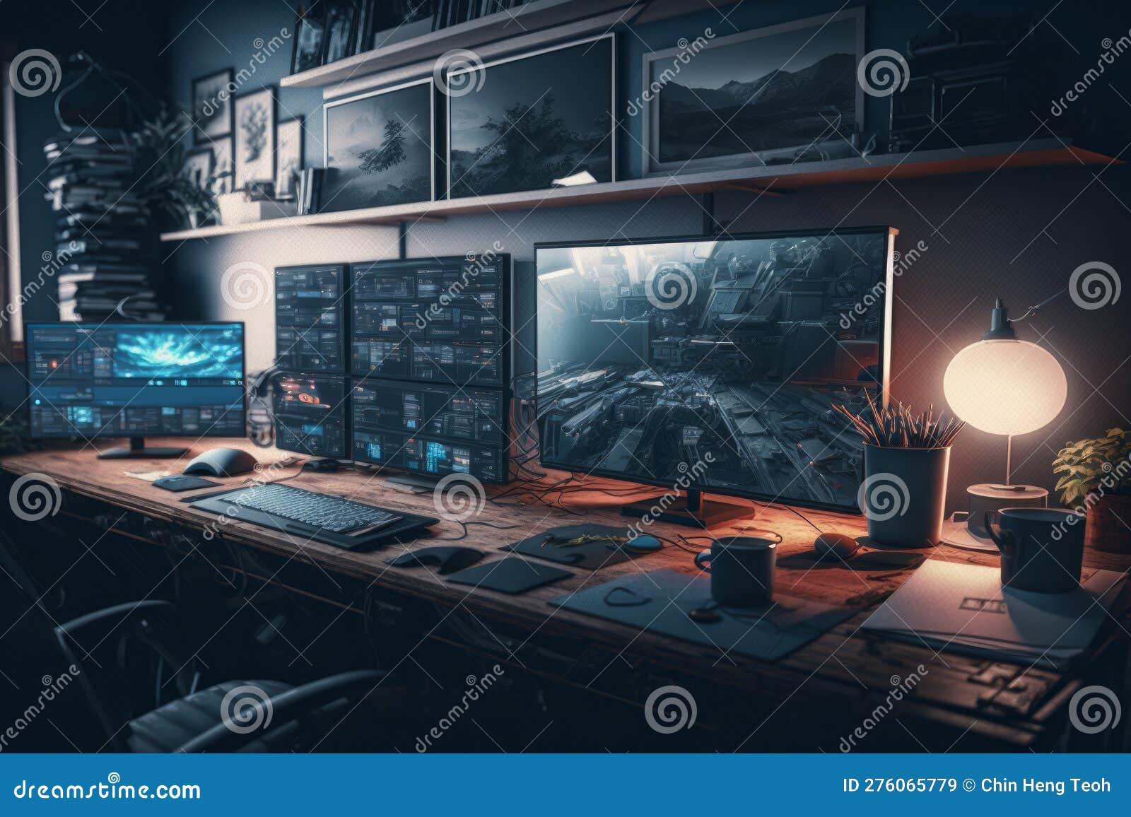 Generative AI Illustration of Some Computer Games on a Desk in an ...