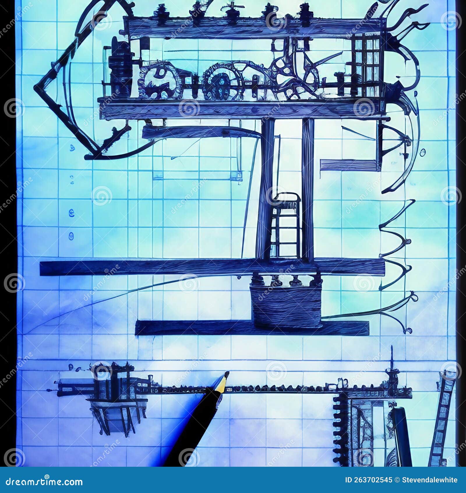 Generative AI Illustration of a Steampunk Complex Mousetrap Design ...