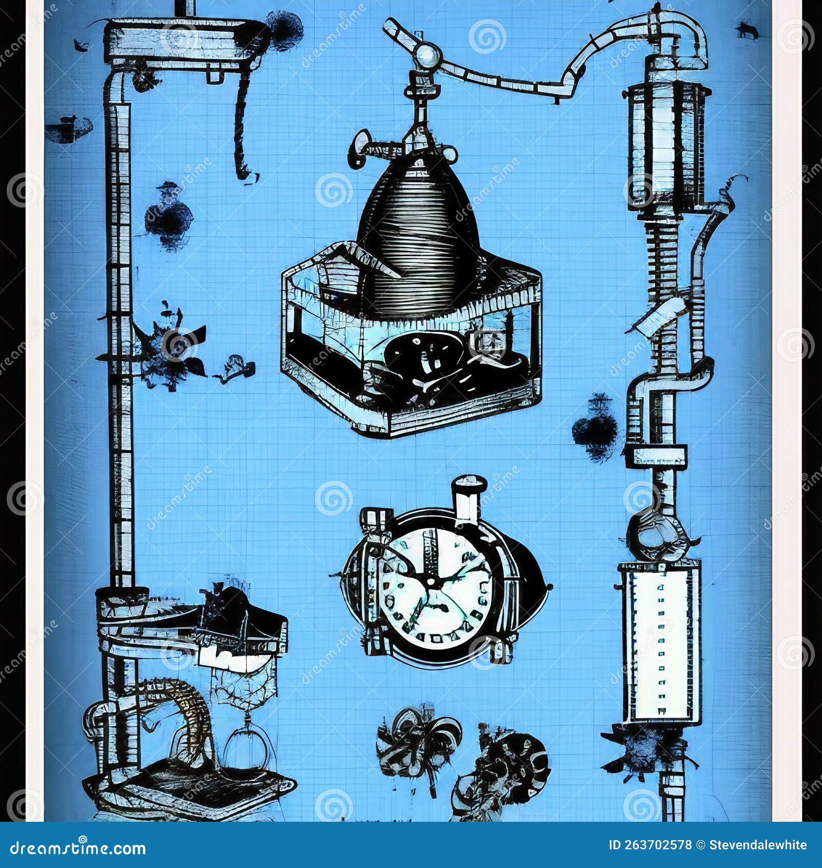 Generative AI Illustration of a Steampunk Complex Mousetrap Design ...