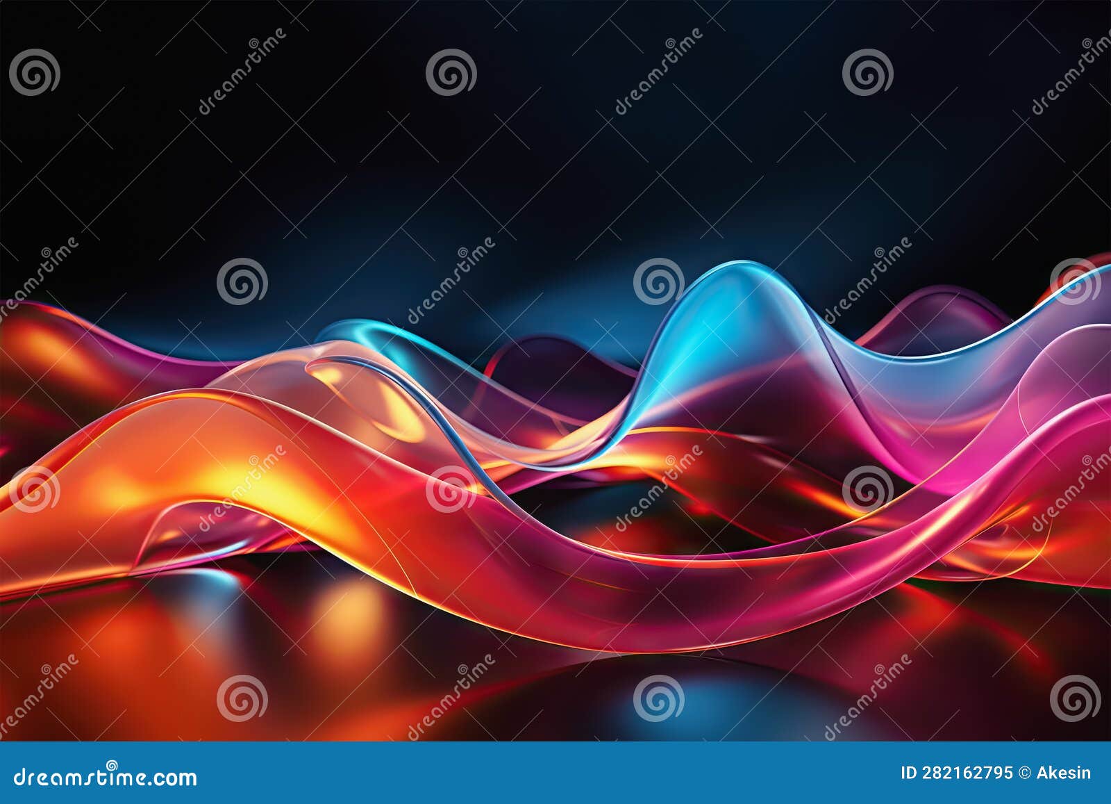 Generative AI Illustration of Sublime Neon Light Waves Creating an ...