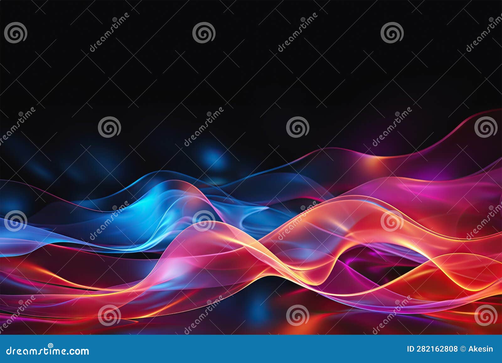 Generative AI Illustration of Sublime Neon Light Waves Creating an ...