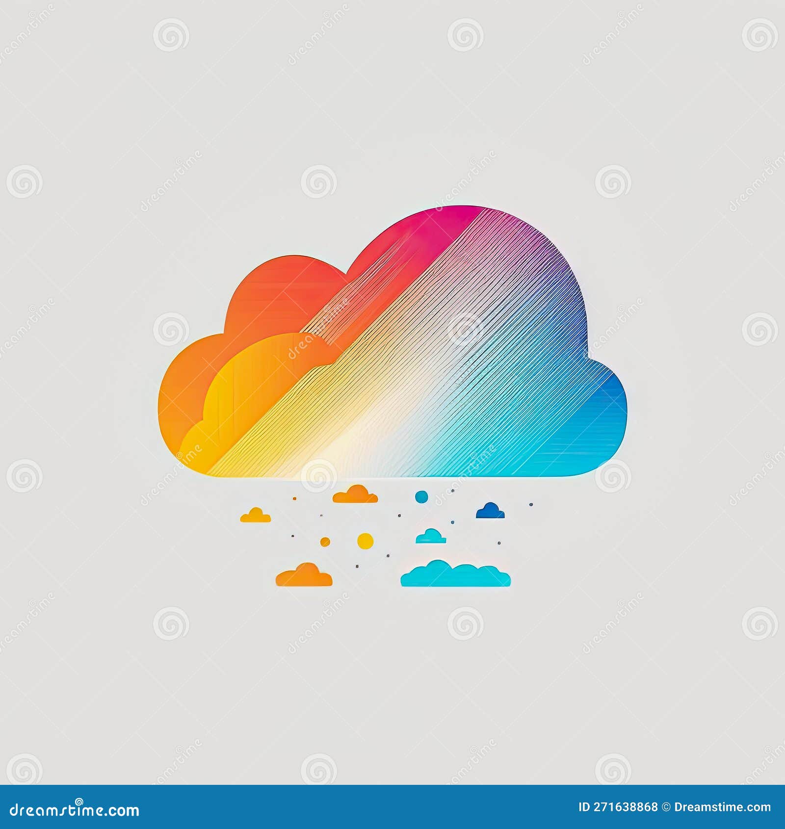 Minimal Colored Cloud Graphic Logo, Generative Ai Stock Illustration ...