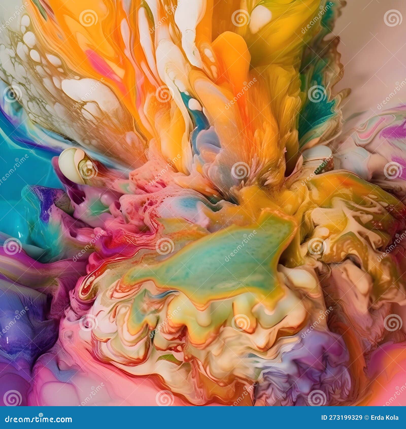 Generative Ai Illustrations, Fluid Art, Mixing Colors, that Explode and ...