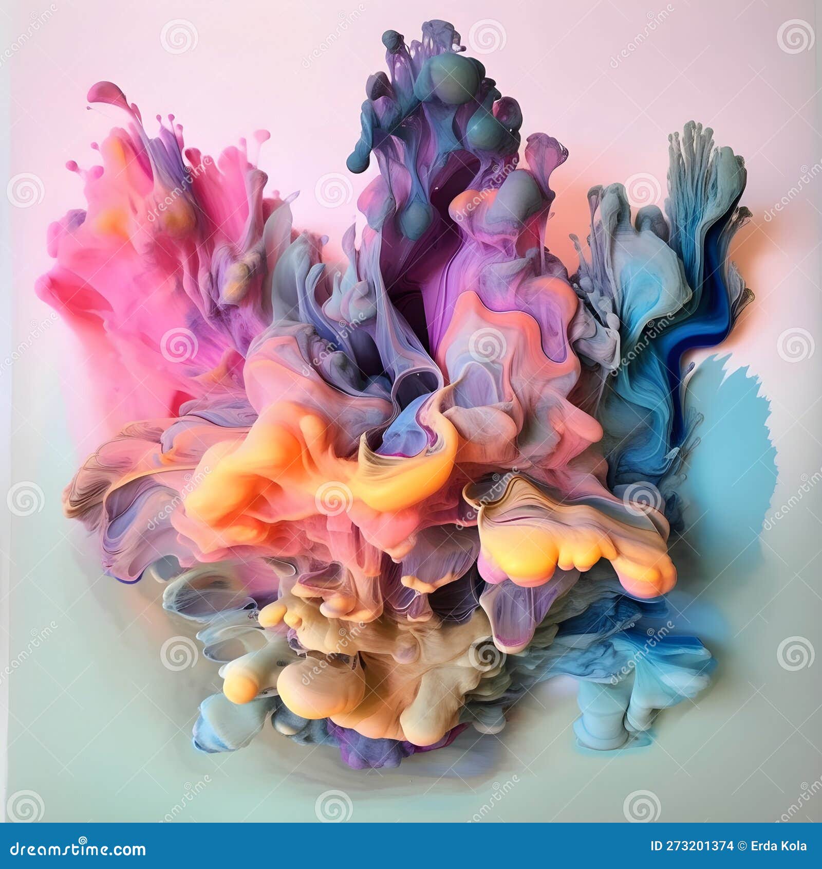 Generative Ai Illustrations, Fluid Art, Mixing Colors, that Explode and ...
