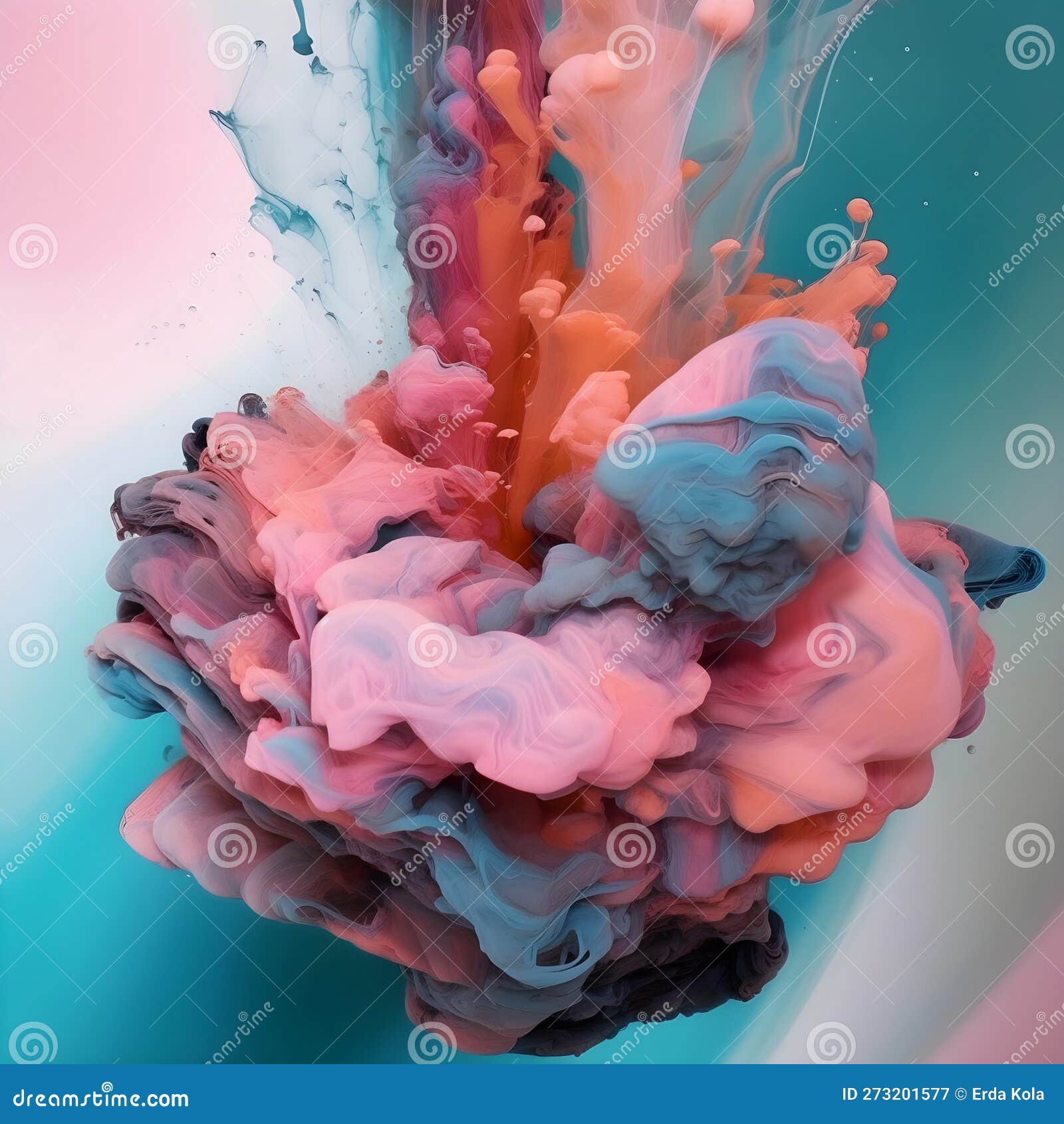 Generative Ai Illustrations, Fluid Art, Mixing Colors, that Explode and ...