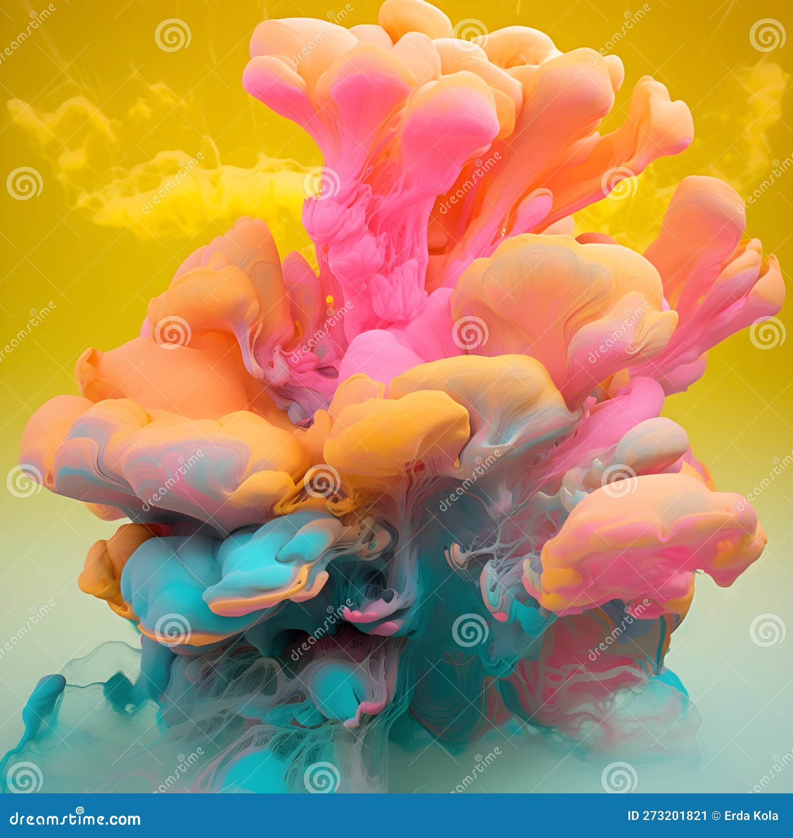 Generative Ai Illustrations, Fluid Art, Mixing Colors, that Explode and ...