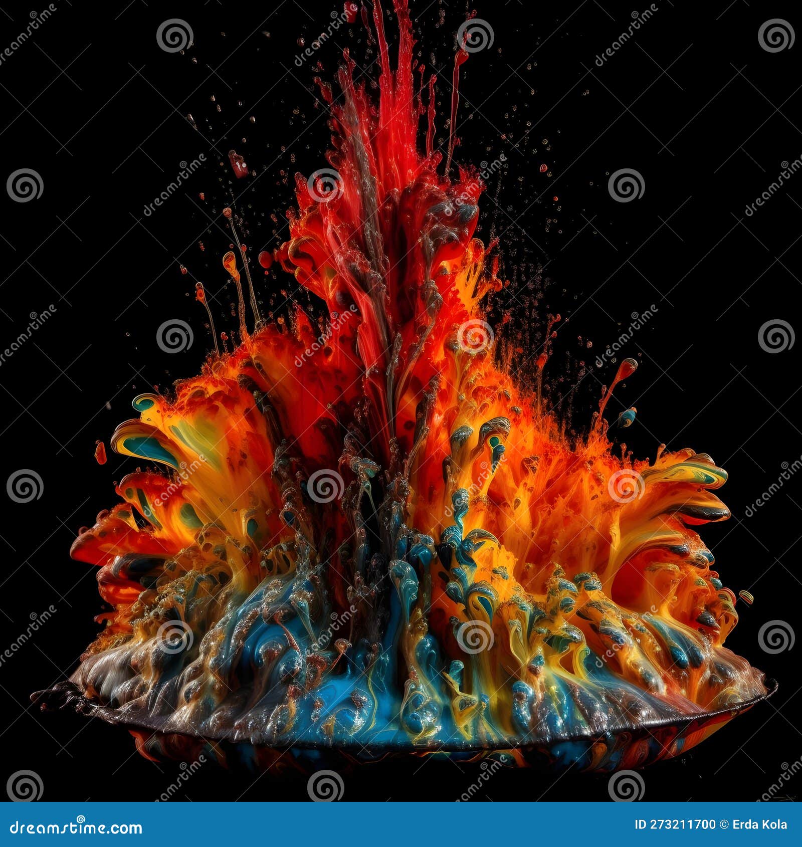 Generative Ai Illustrations, Fluid Art, Mixing Colors, that Explode and ...