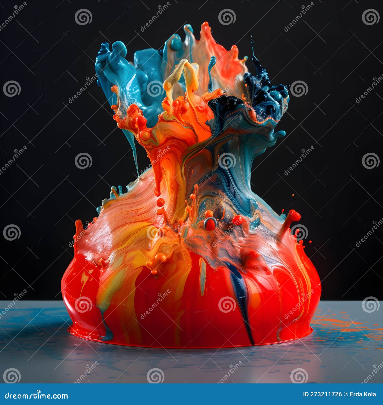 Generative Ai Illustrations, Fluid Art, Mixing Colors, that Explode and ...