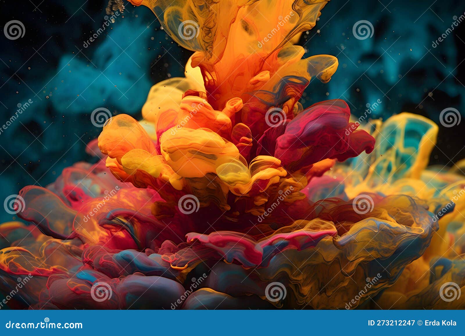 Generative Ai Illustrations, Fluid Art, Mixing Colors, that Explode and ...