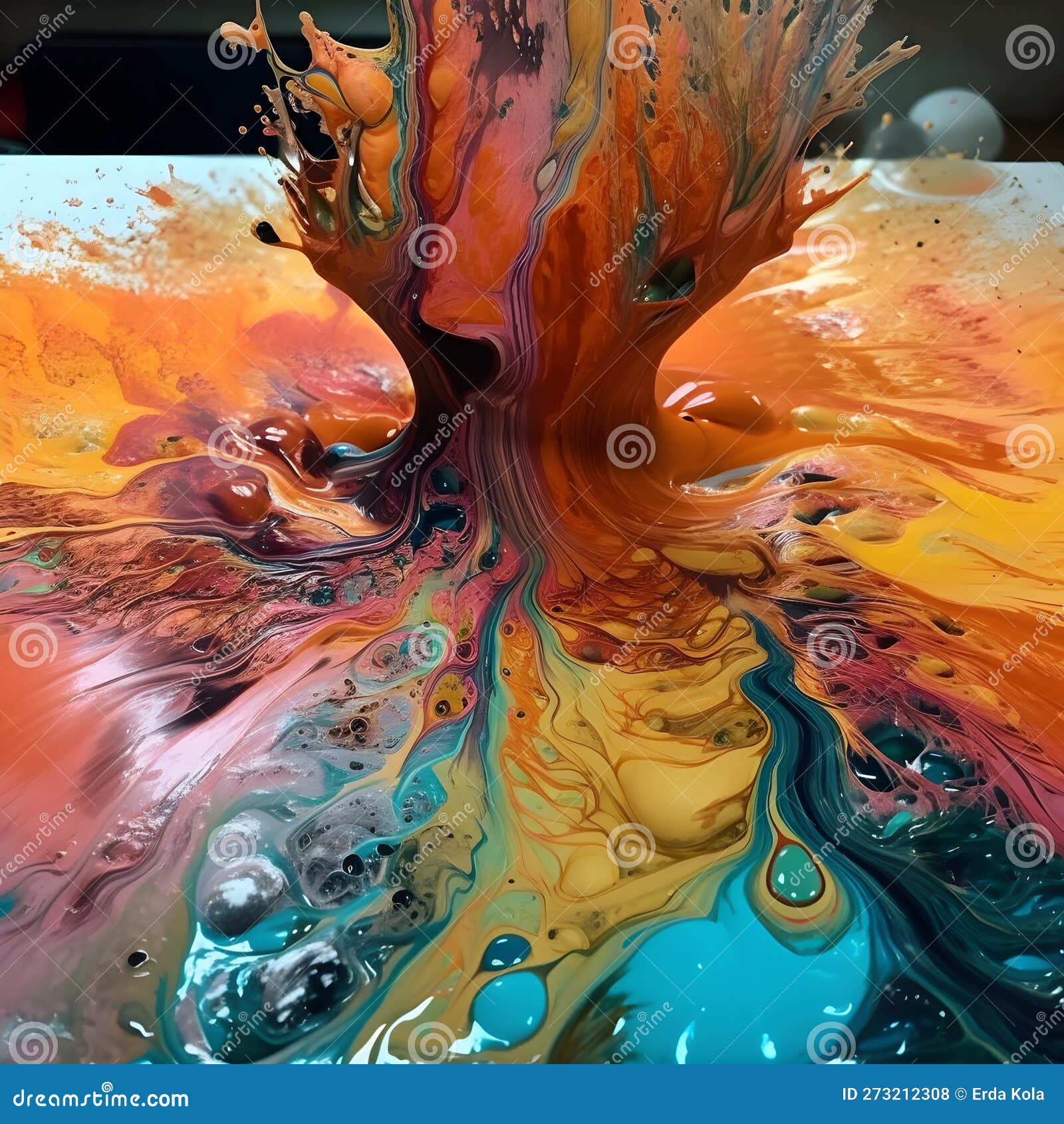 Generative Ai Illustrations, Fluid Art, Mixing Colors, that Explode and ...