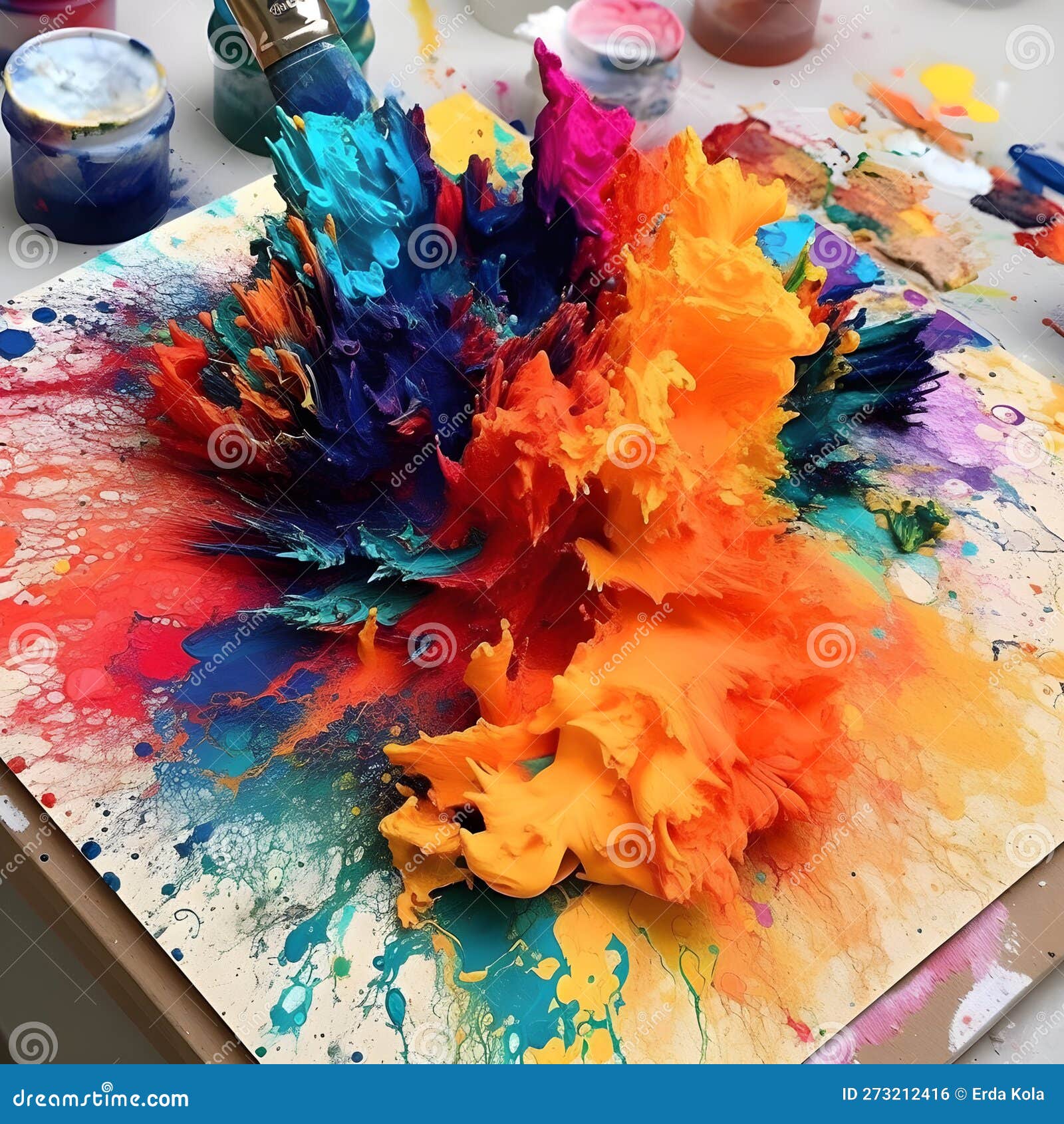 Generative Ai Illustrations, Fluid Art, Mixing Colors, that Explode and ...