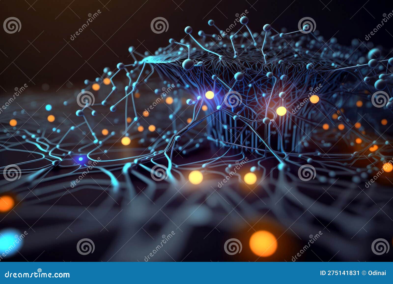 Futuristic Digital Wire Connection Encoder. Generative AI Stock ...