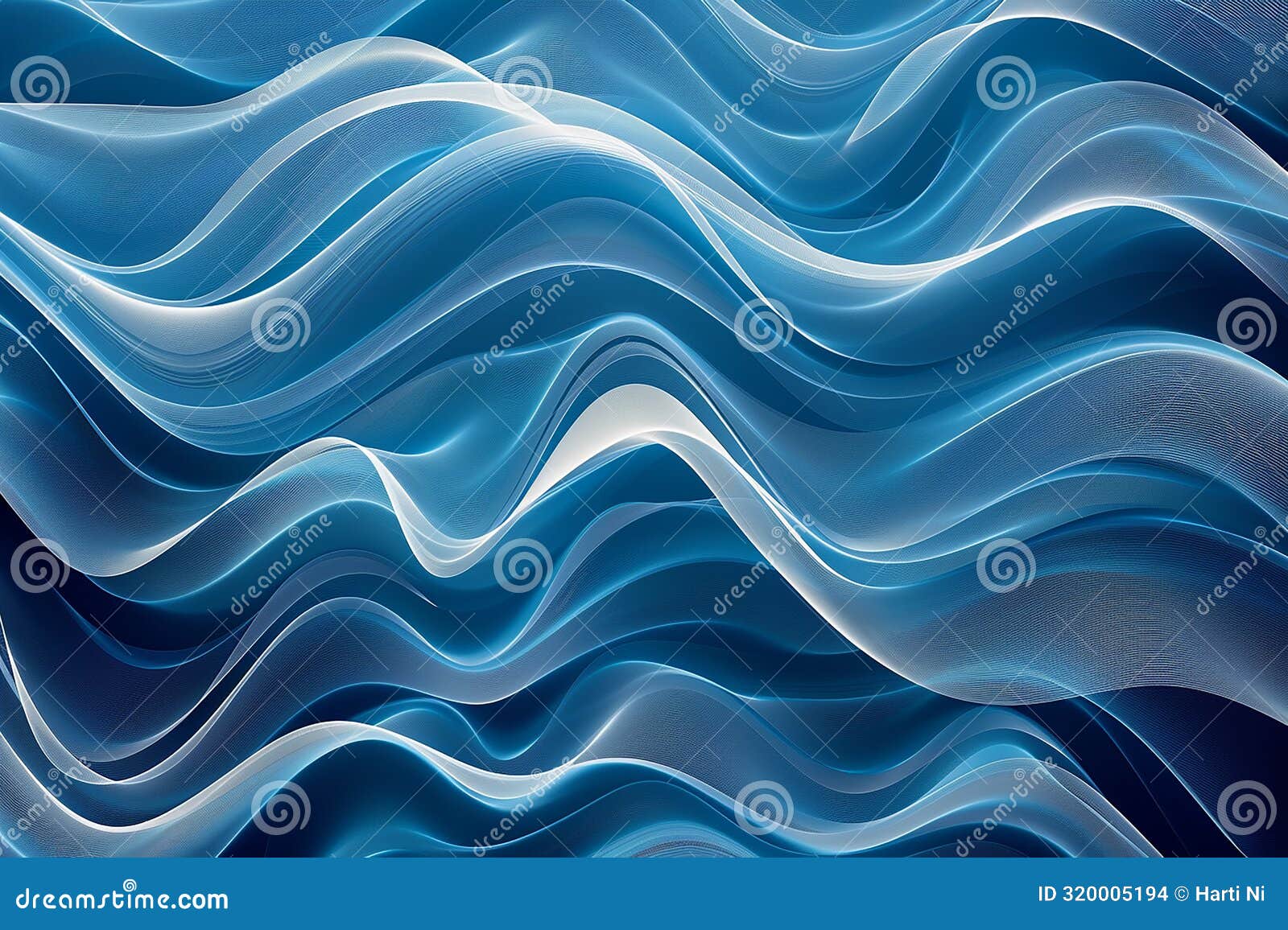 Generative AI Image of Abstract Blue Wavy Fluid Pattern Business ...