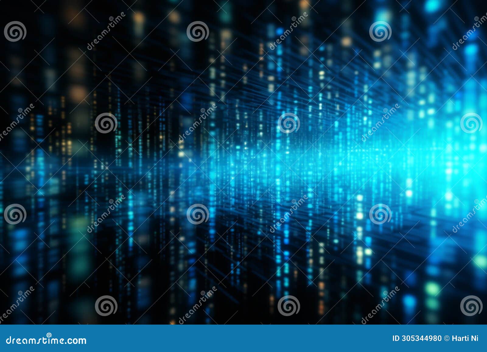Generative Ai Image Of Abstract Technology Background With Blue Binary