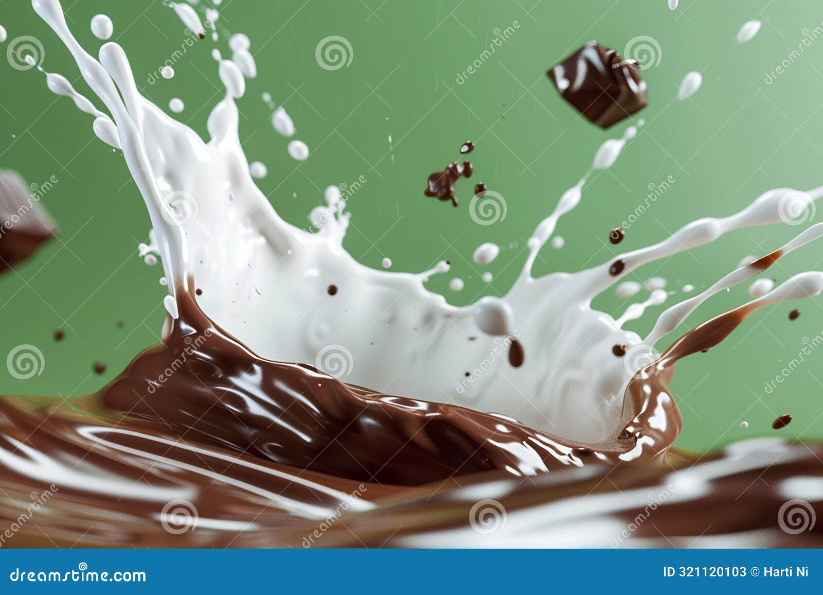 Generative AI Image of Abstract Vanilla Chocolate Milk Splash Explosion ...