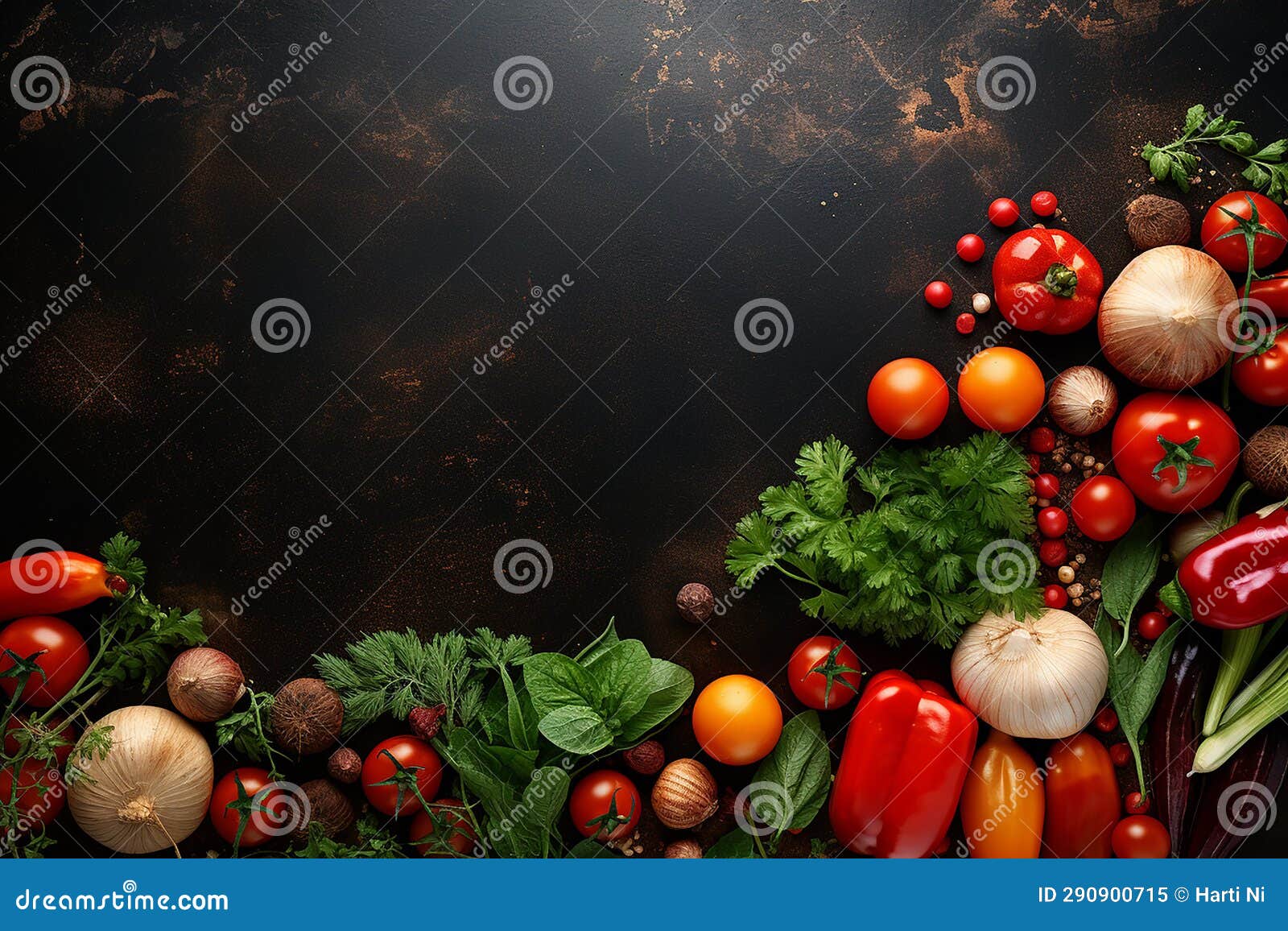 Generative AI Image of Assorted Fresh Vegetables with Blank Space on ...