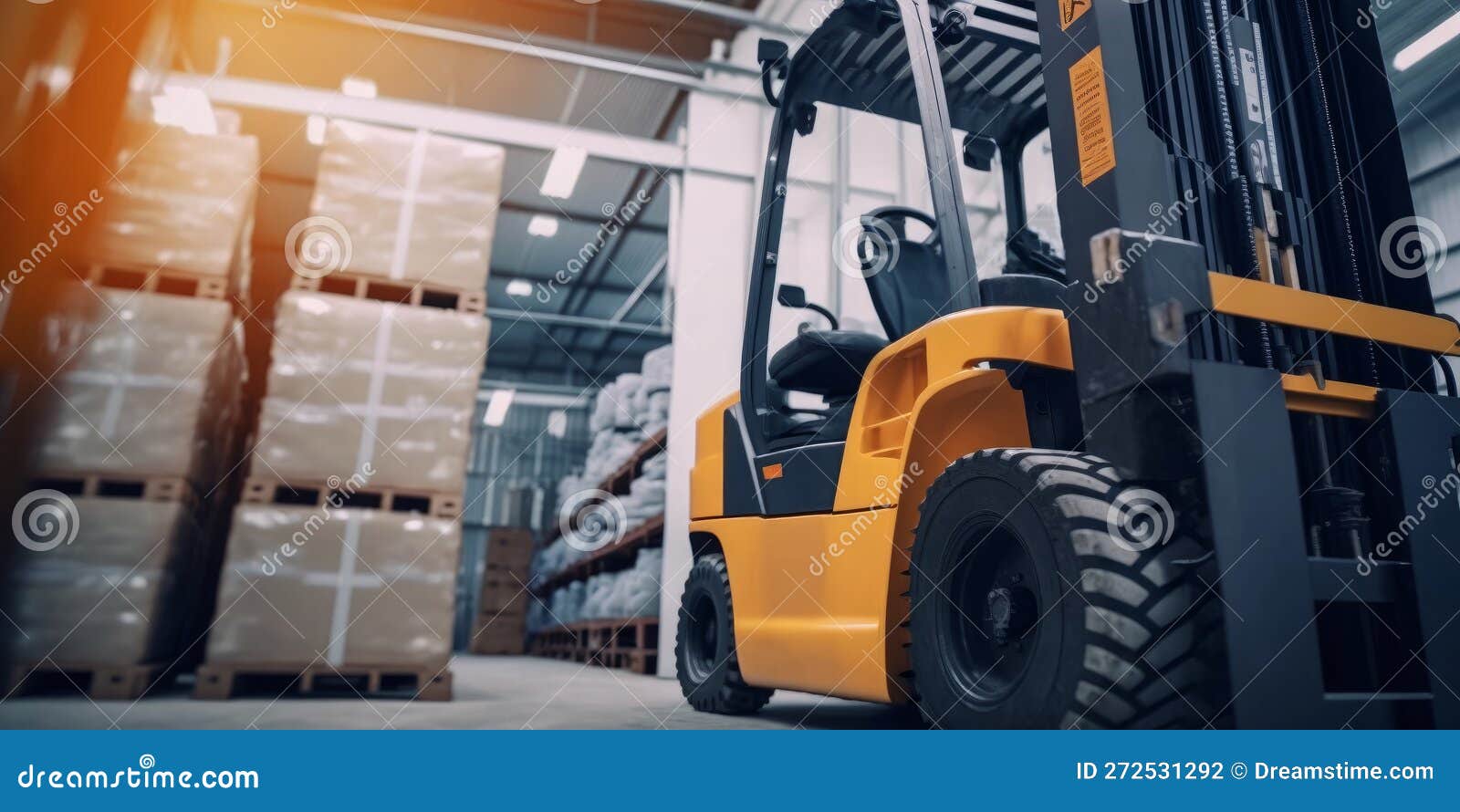 Generative AI Image of Autoloader in Large Warehouse Stock Illustration ...