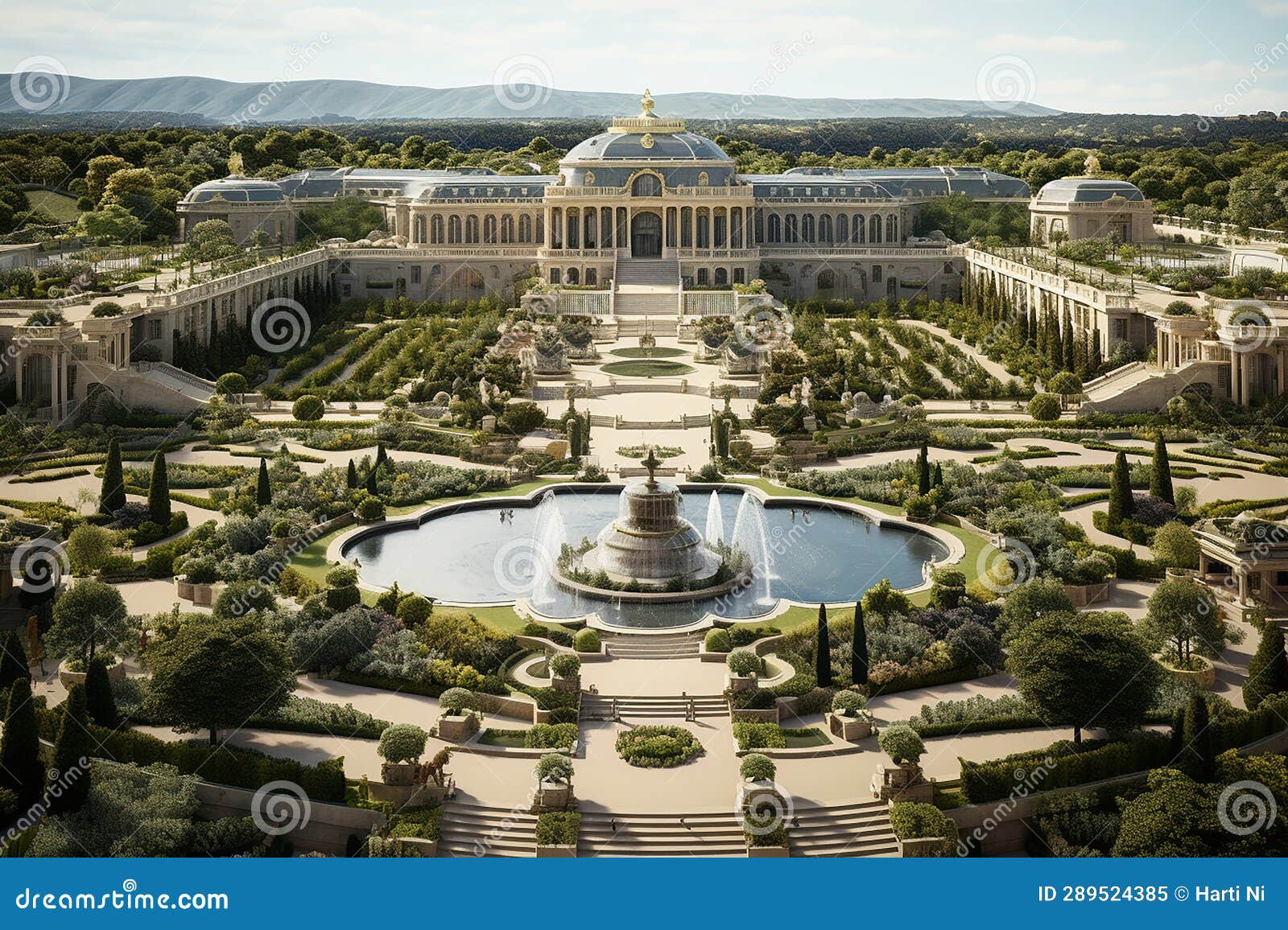 Palace Of Versailles Hand-drawn Comic Illustration. Palace Of ...