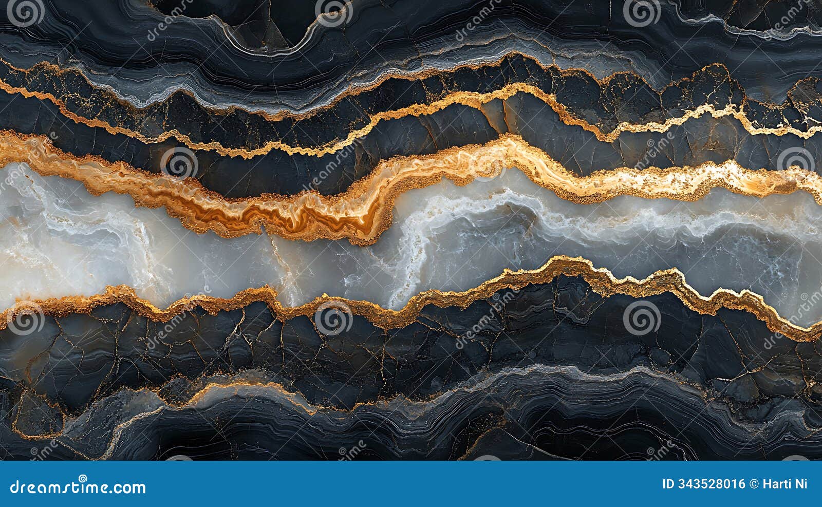 Generative AI Image of Black Gold Marble Texture with Metallic ...