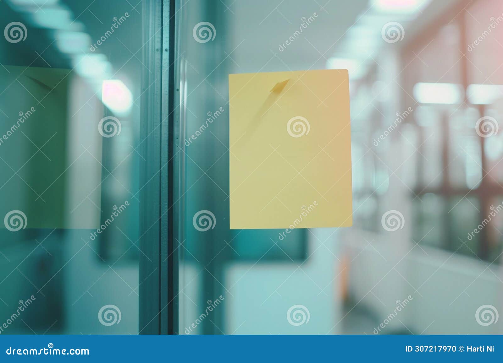 Generative AI Image of Blank Sticky Note Sticked on the Window in the ...