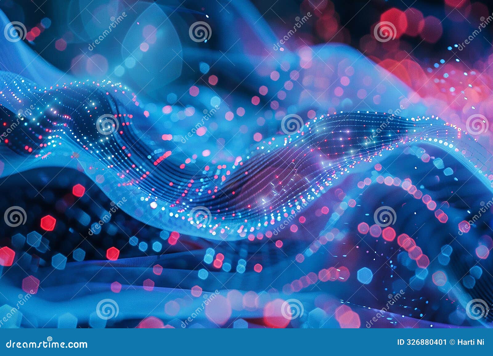 Generative AI Image of Blue Wavy Data Visualization on Black Pattern ...