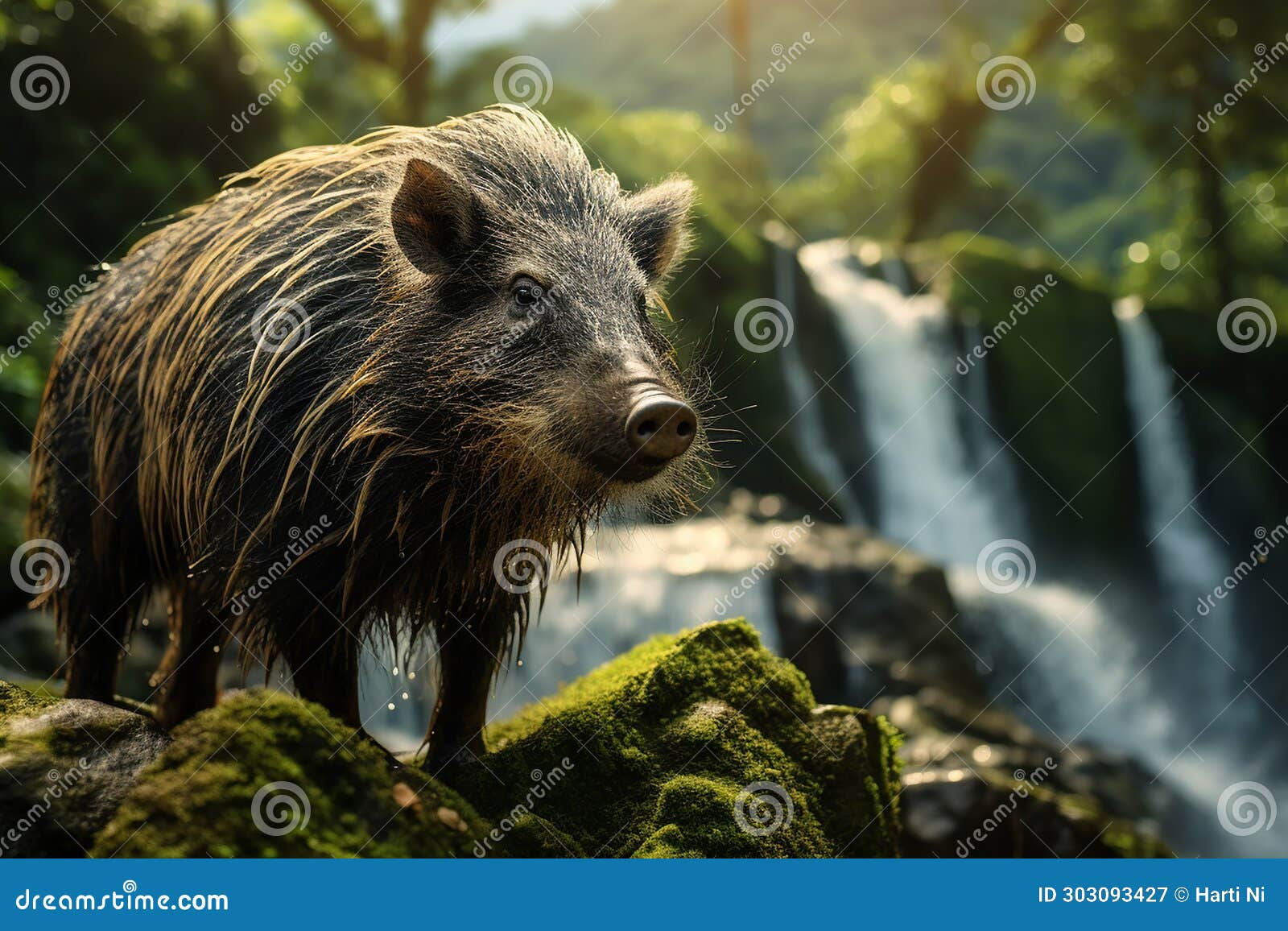 Generative AI Image of Boar Peccary Animal in Amazon Rainforest Stock ...