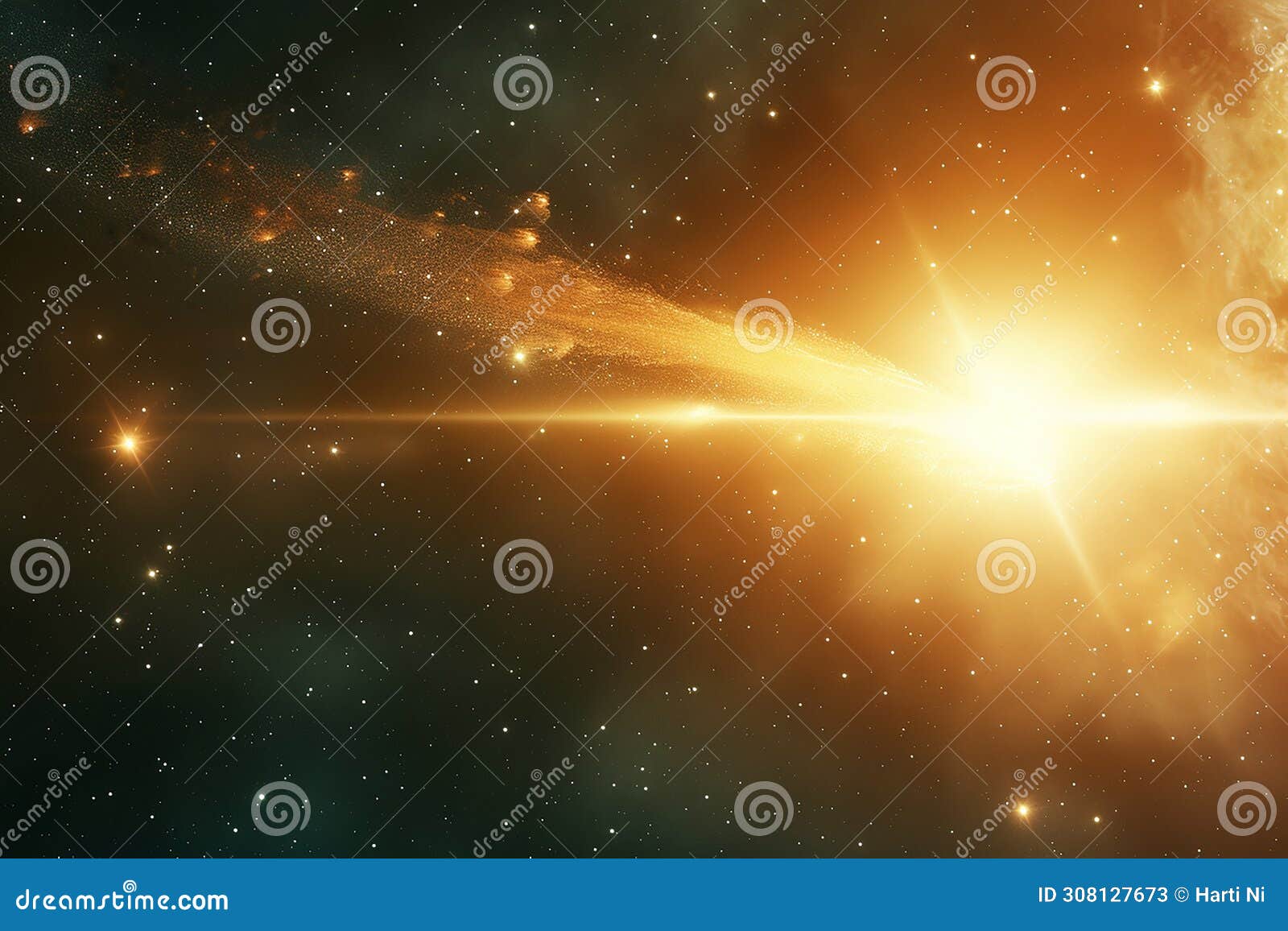 Generative AI Image of Bright Comet Speed through Space with Stars ...