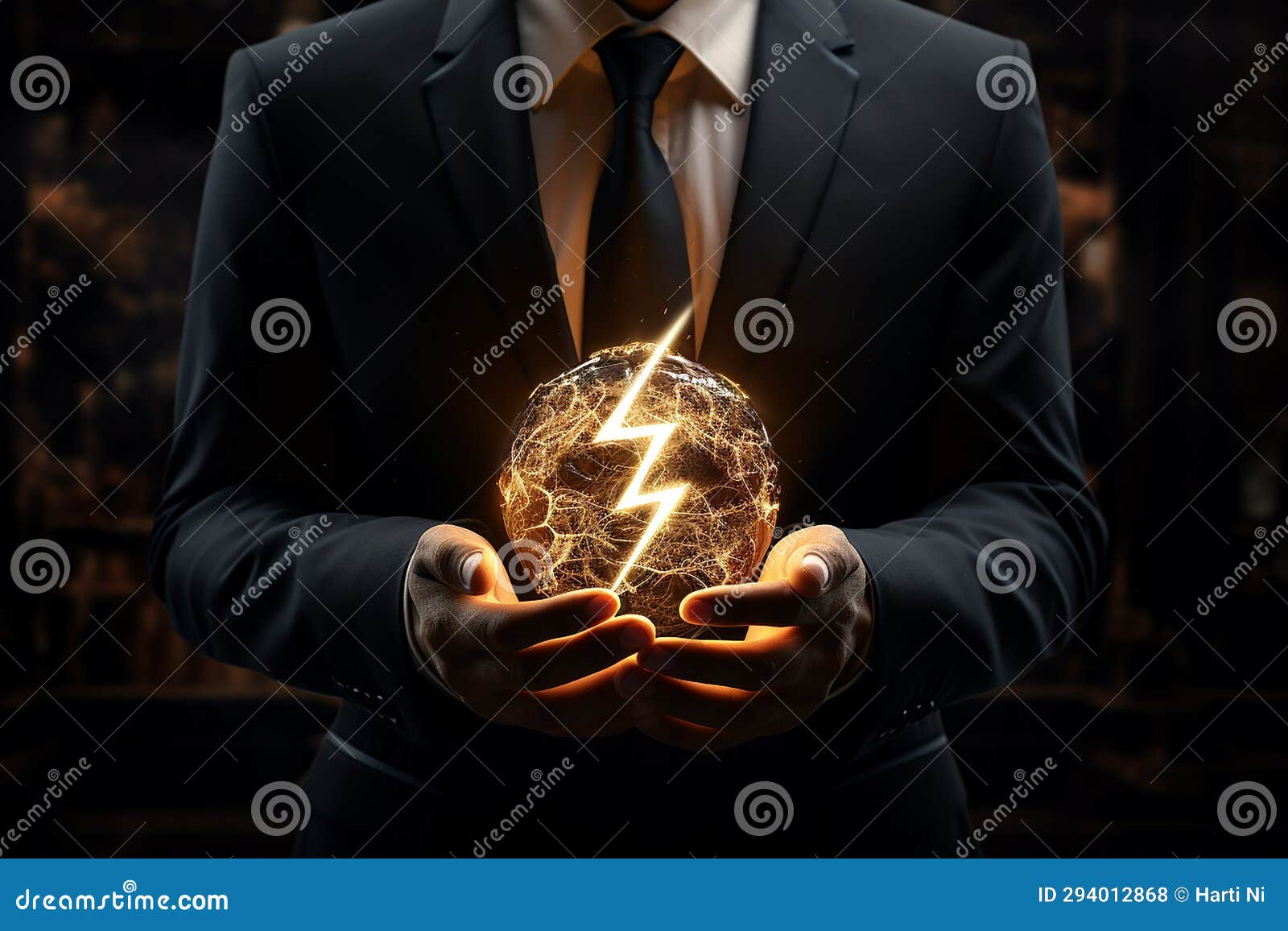 Generative AI Image of Businessman Hands with Ball and Symbol of ...