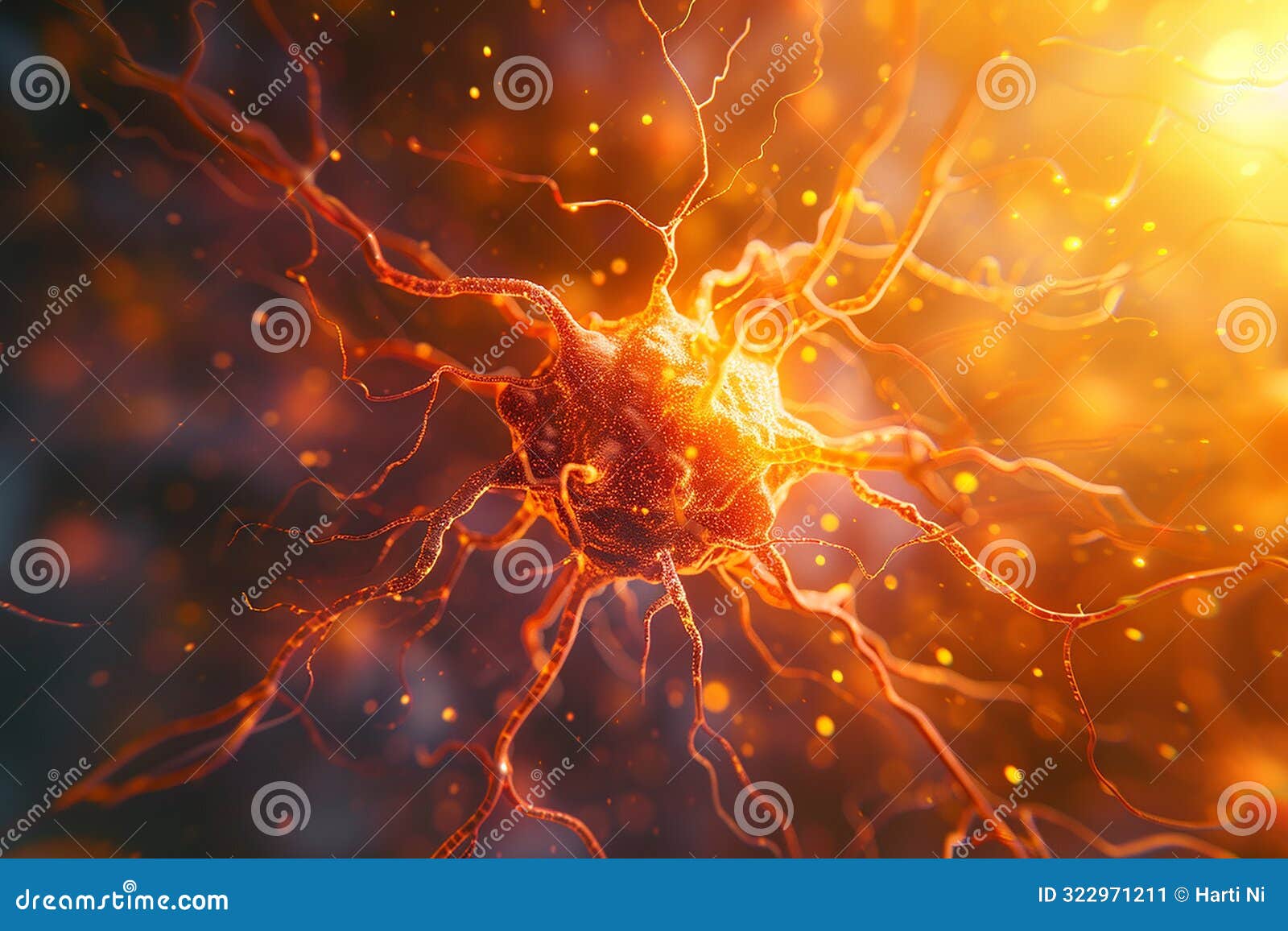 Generative AI Image of Cell of Connected Neural Nerve Network System ...