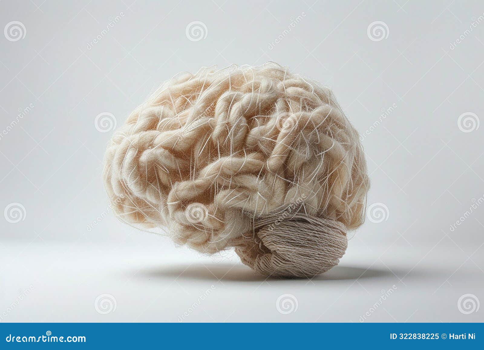 Generative AI Image of Clumps of Wool Thread Forming a Smart Thinking ...