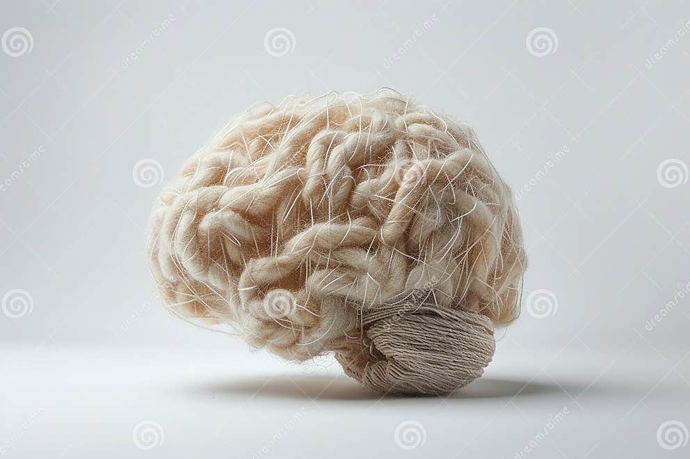 Generative AI Image of Clumps of Wool Thread Forming a Smart Thinking ...