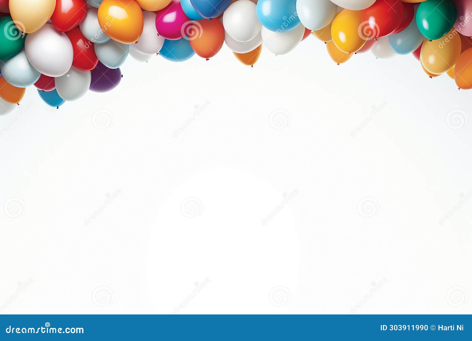 Balloons With Frame Border Celebration Party, Cool Colors Concept ...