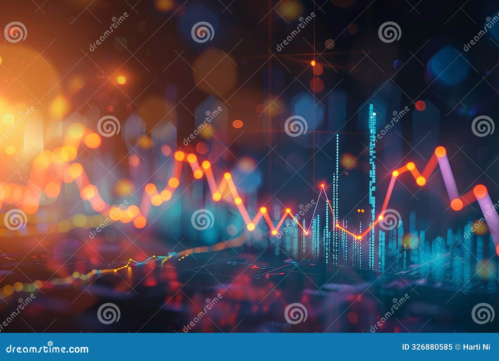 Generative AI Image of Colorful Statistic Digital Data Chart Diagram ...
