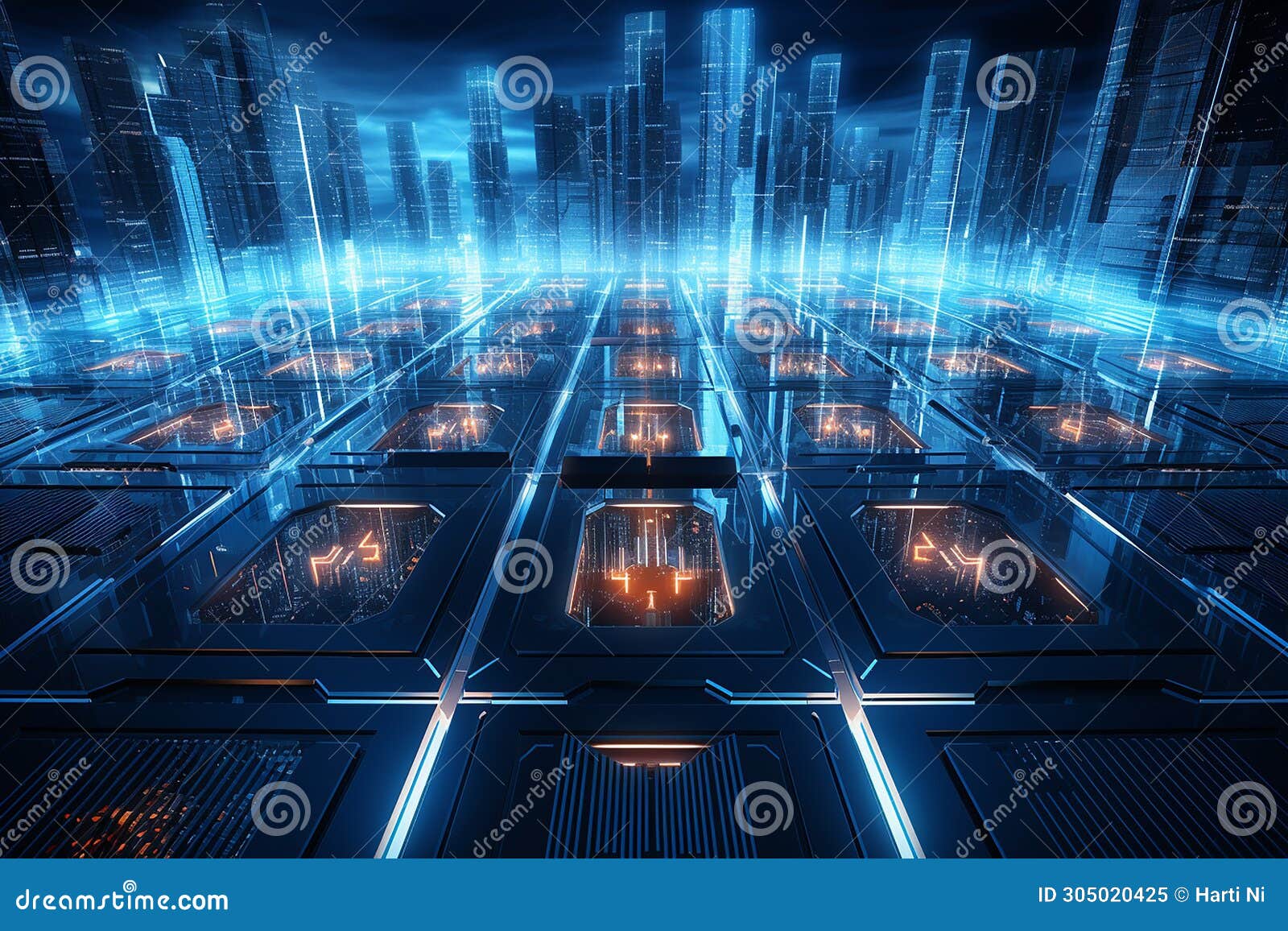 Generative AI Image of Corporate Data Storage Memory Chips with ...