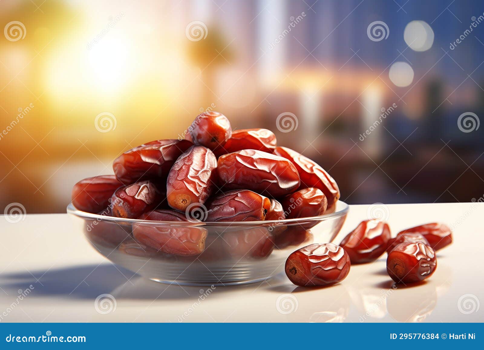 Generative AI Image of Delicious Dates Fruit in Bowl with Bright ...