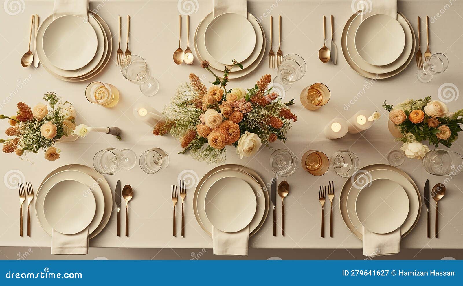 Dinner Table Setting from Above that is Simple, Minimalist, and Airy ...