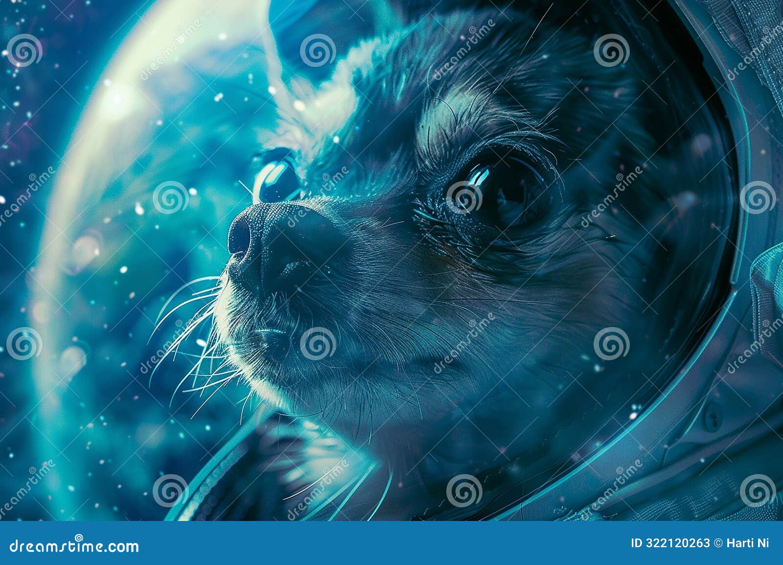 Generative AI Image of Dog Animal As Astronaut Wearing Helmet Exploring ...