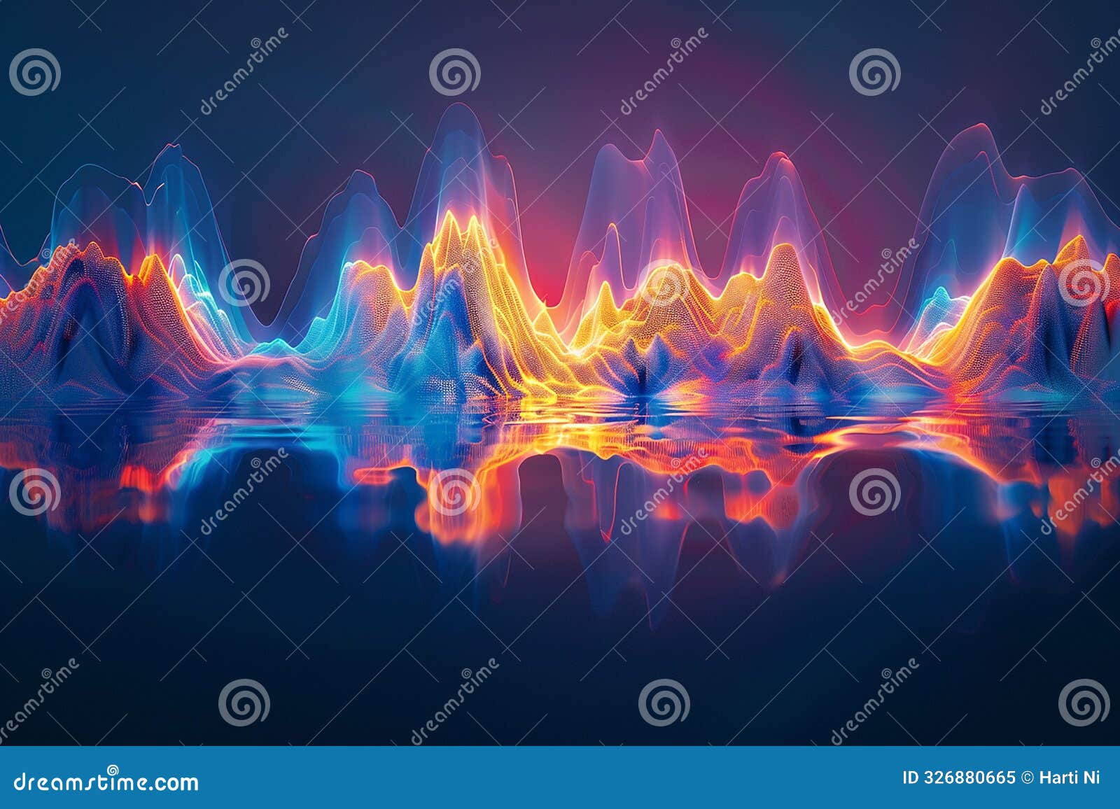 Generative AI Image of Dynamic Colorful Wavy Data Visualization Pattern Abstract Wallpaper Stock ...