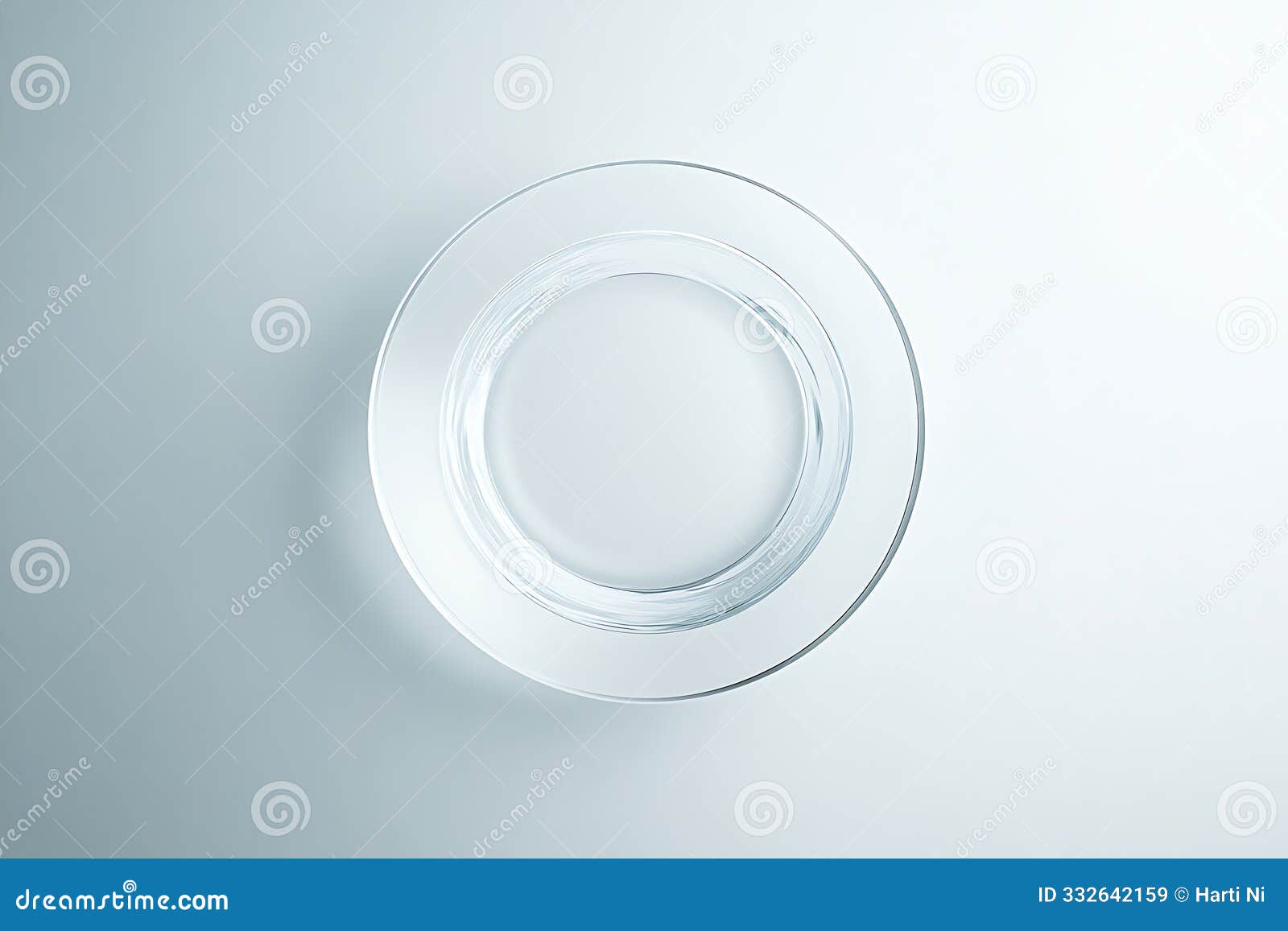 Generative AI Image of Empty Clear Glass Circle Dessert Plate on Blank ...