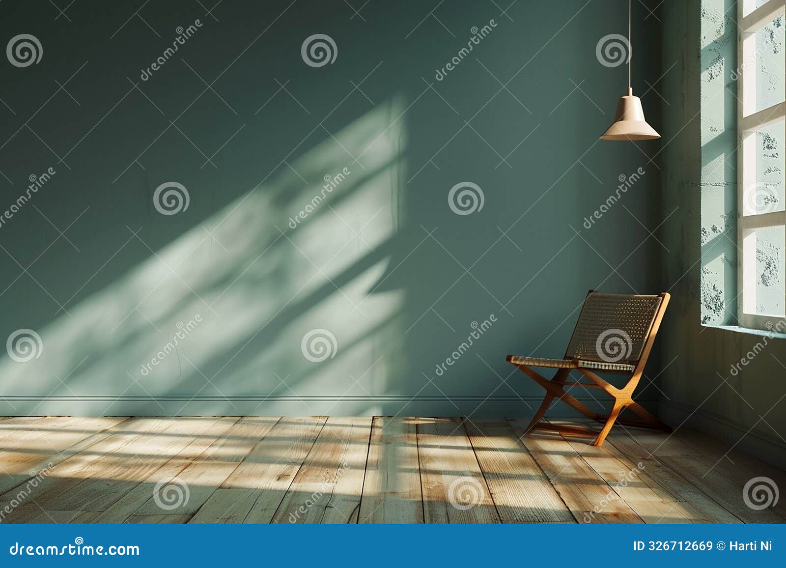 Generative AI Image of Empty Contemporary Interior with Shadow and ...