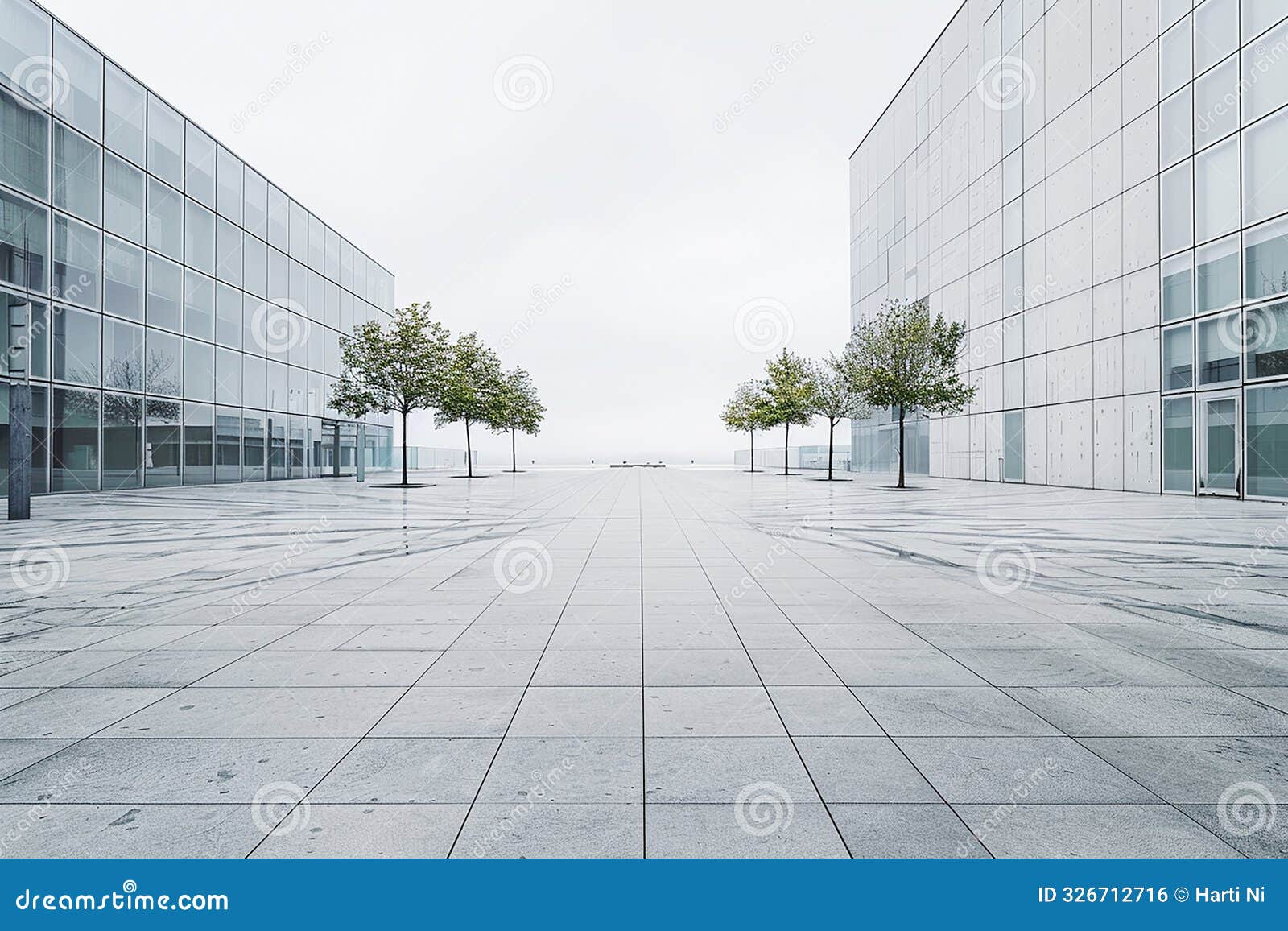 Generative AI Image of Empty Modern Building Hall in White Wallpaper ...