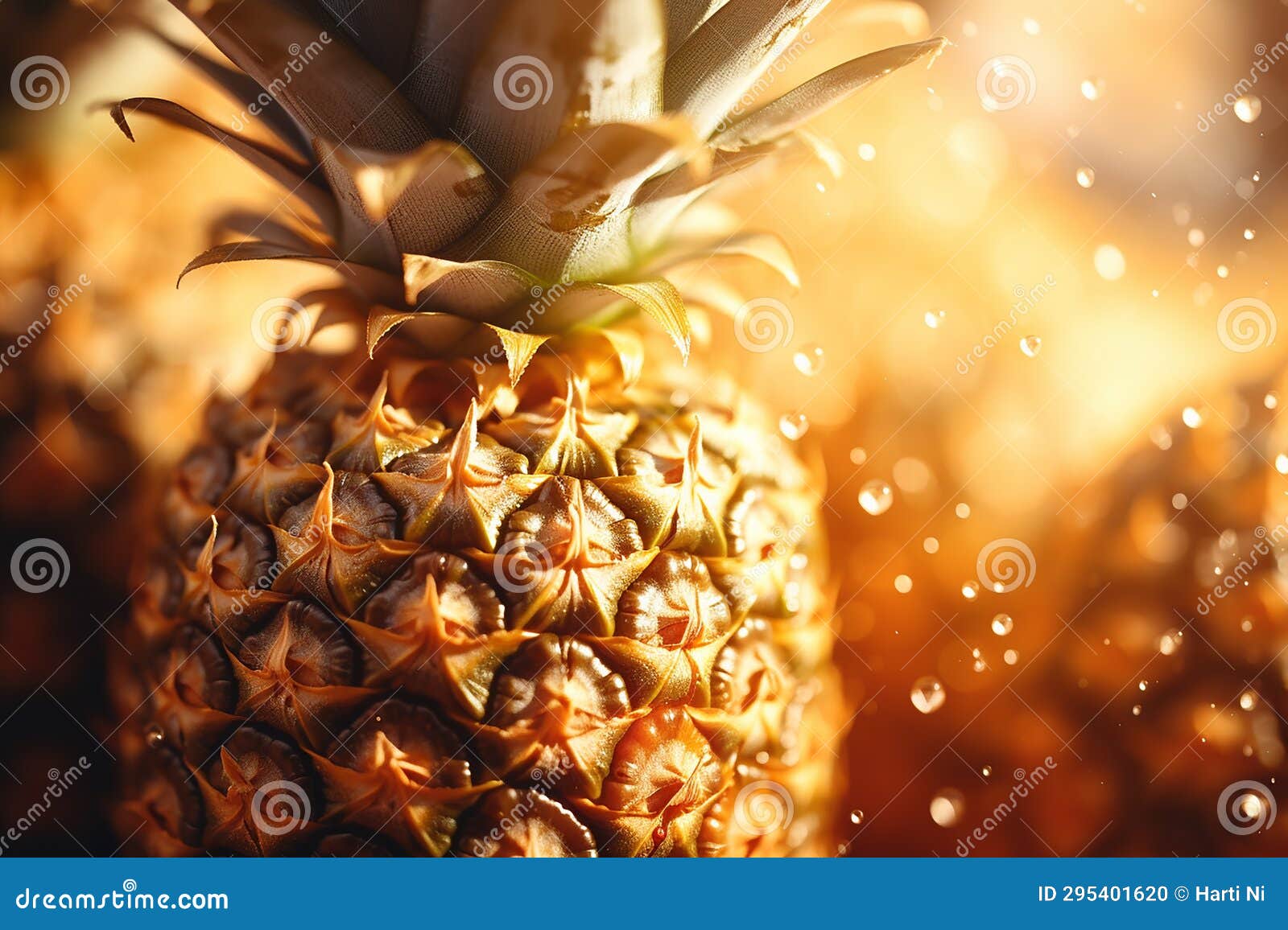 Generative AI Image of Fresh Pineapple Skin Texture on Bright Light ...