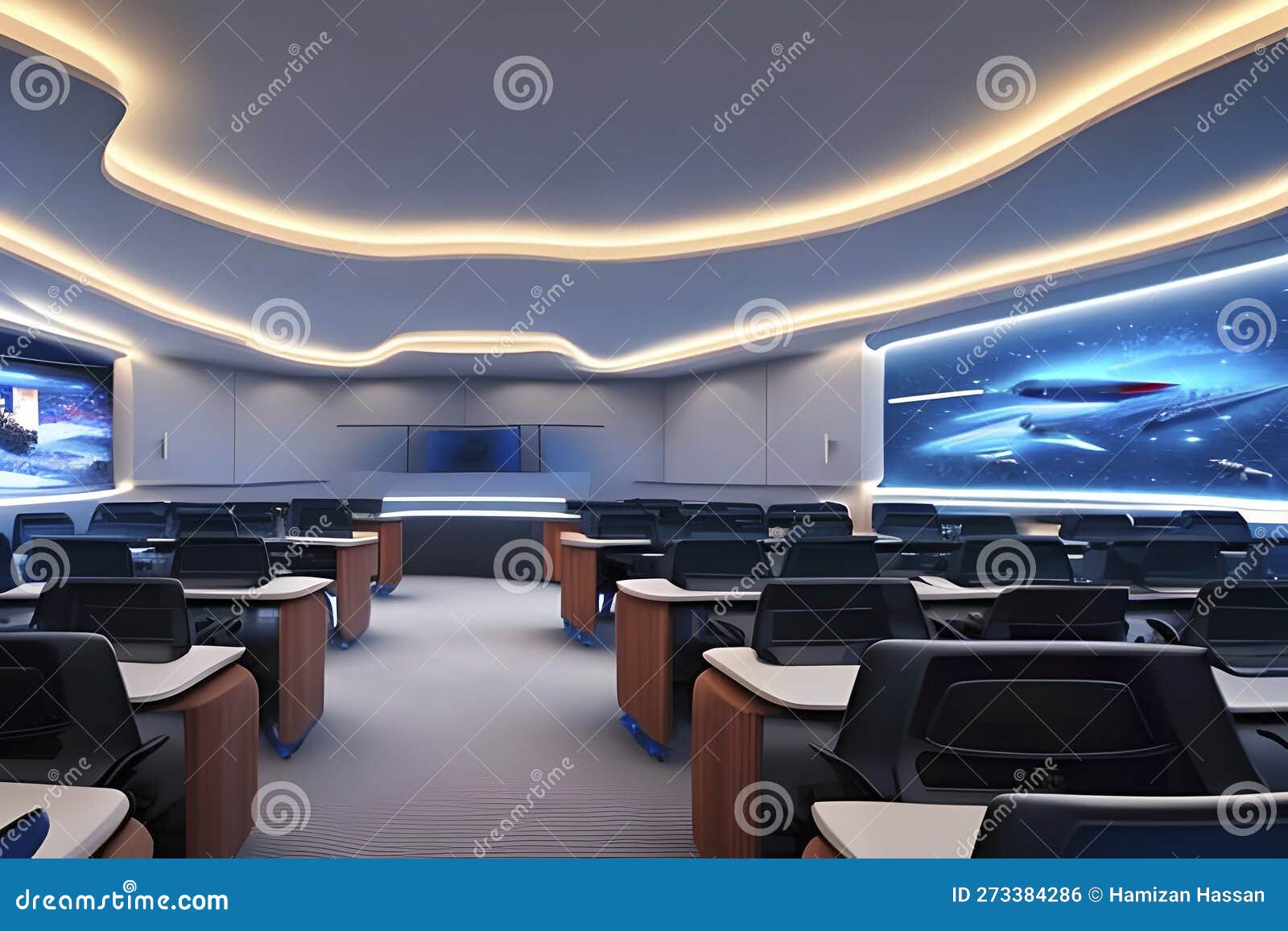 Futuristic Classroom Concept in School Stock Illustration ... Futuristic Classroom Concept in School Stock Illustration ...