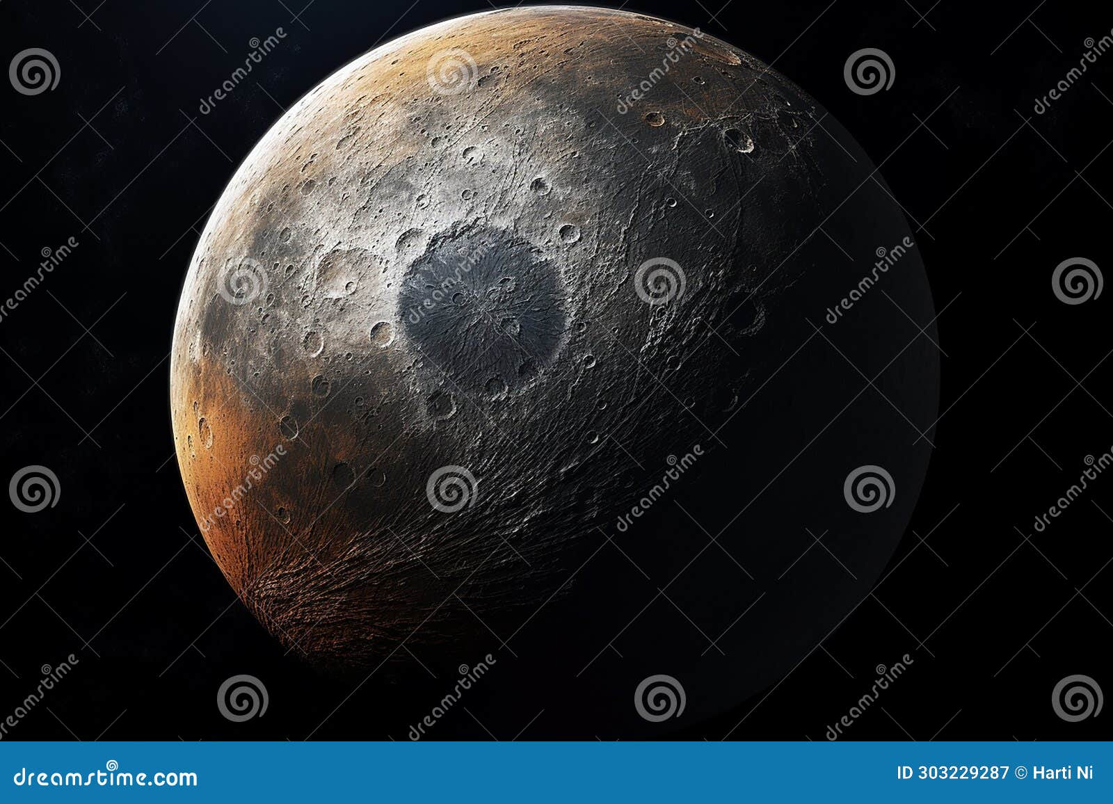 Generative AI Image of Grey Planet Mercury in Dark Sky Stock ...