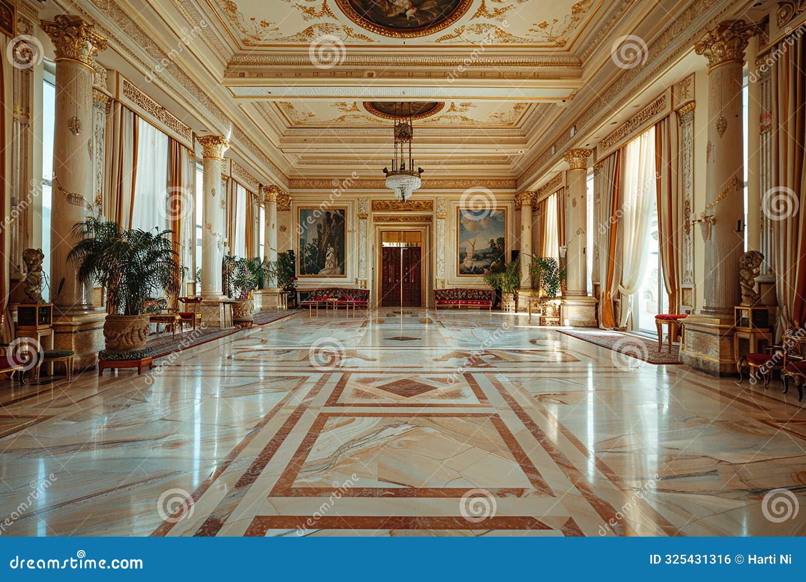 Inside Royal Luxury Medieval Castle. King And Queen Warriors. Knights ...