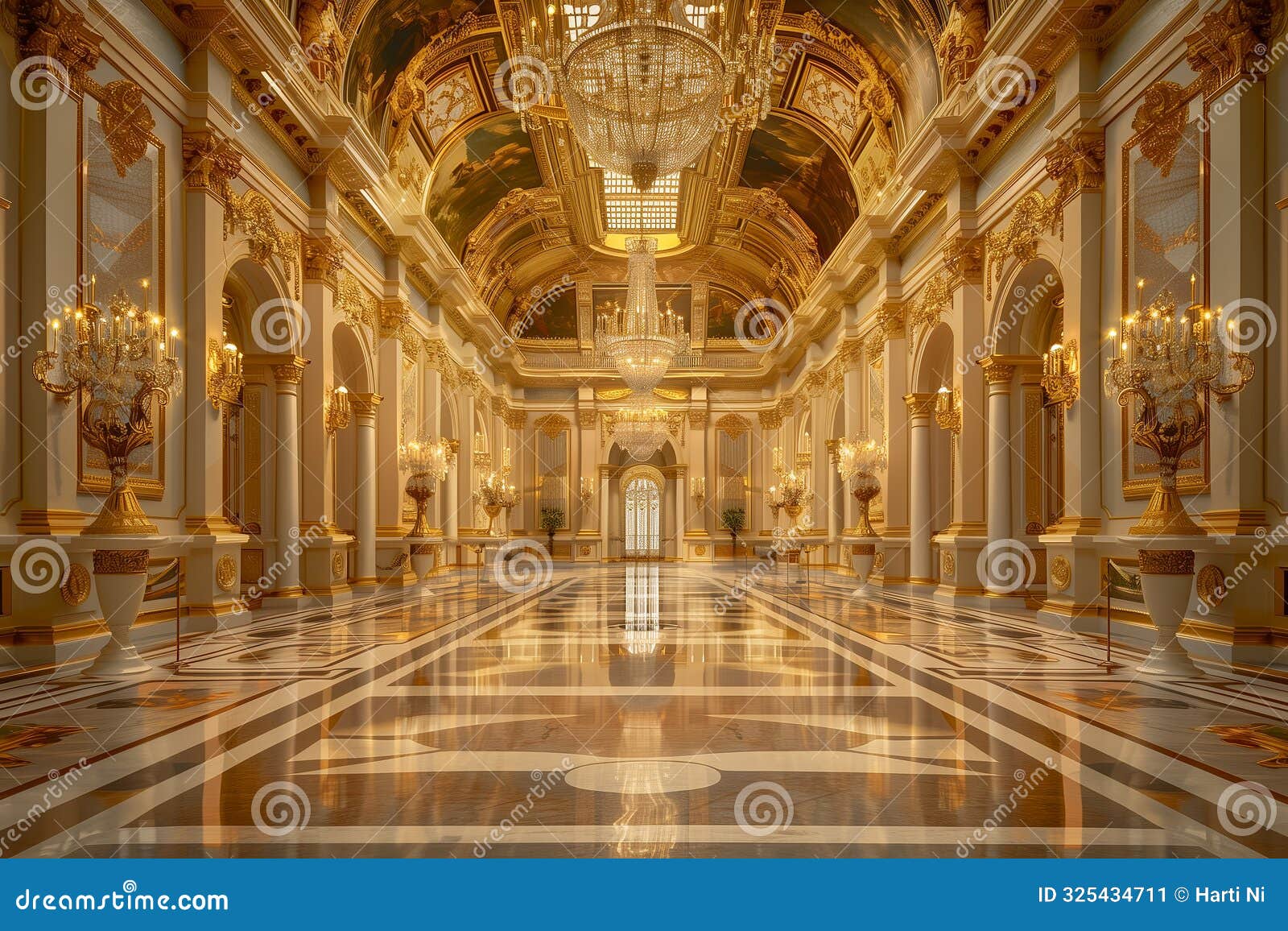 Inside Royal Luxury Medieval Castle. King And Queen Warriors. Knights ...