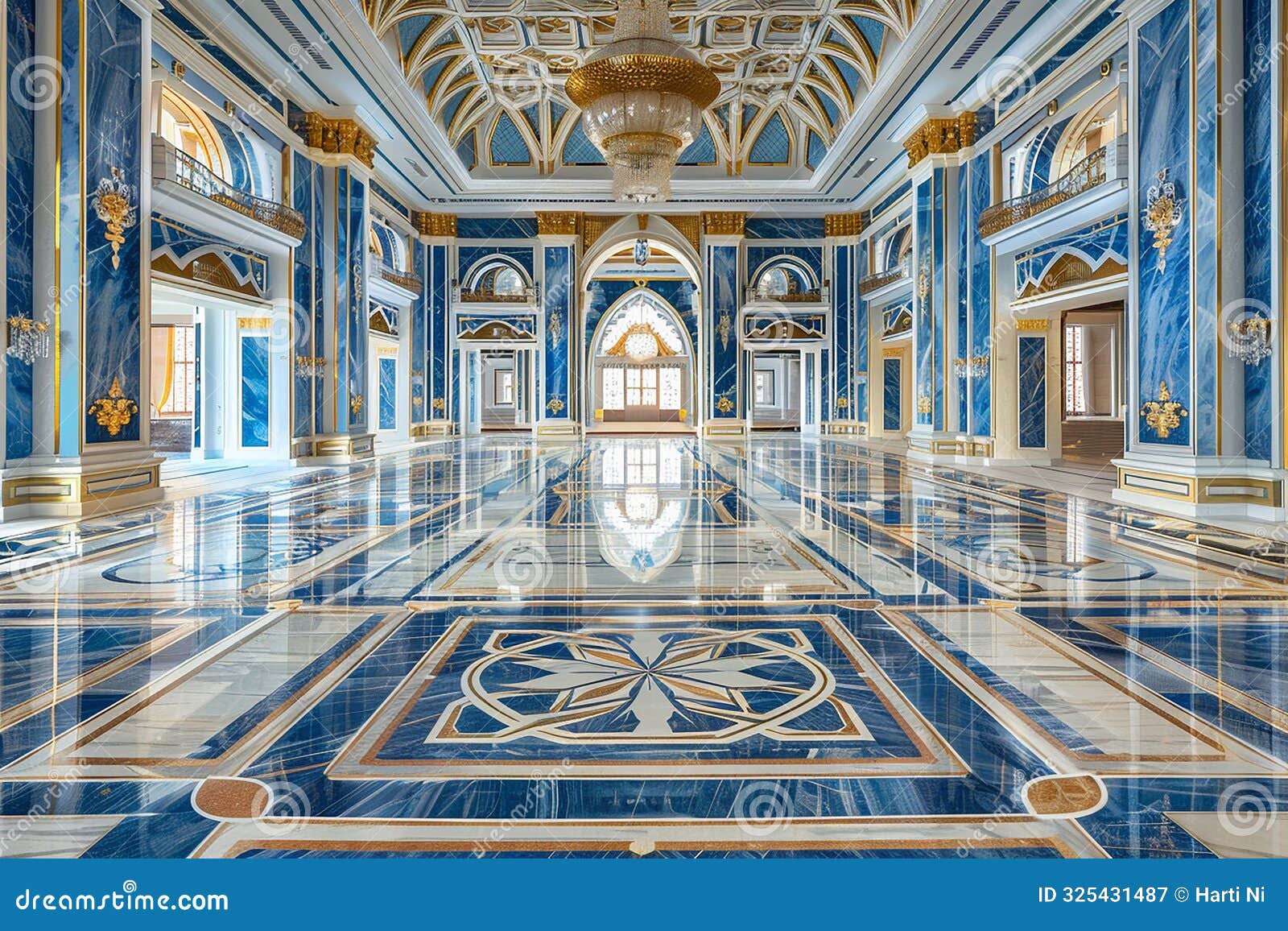 Generative AI Image of Hall Inside Royal Palace with Luxurious Interior ...