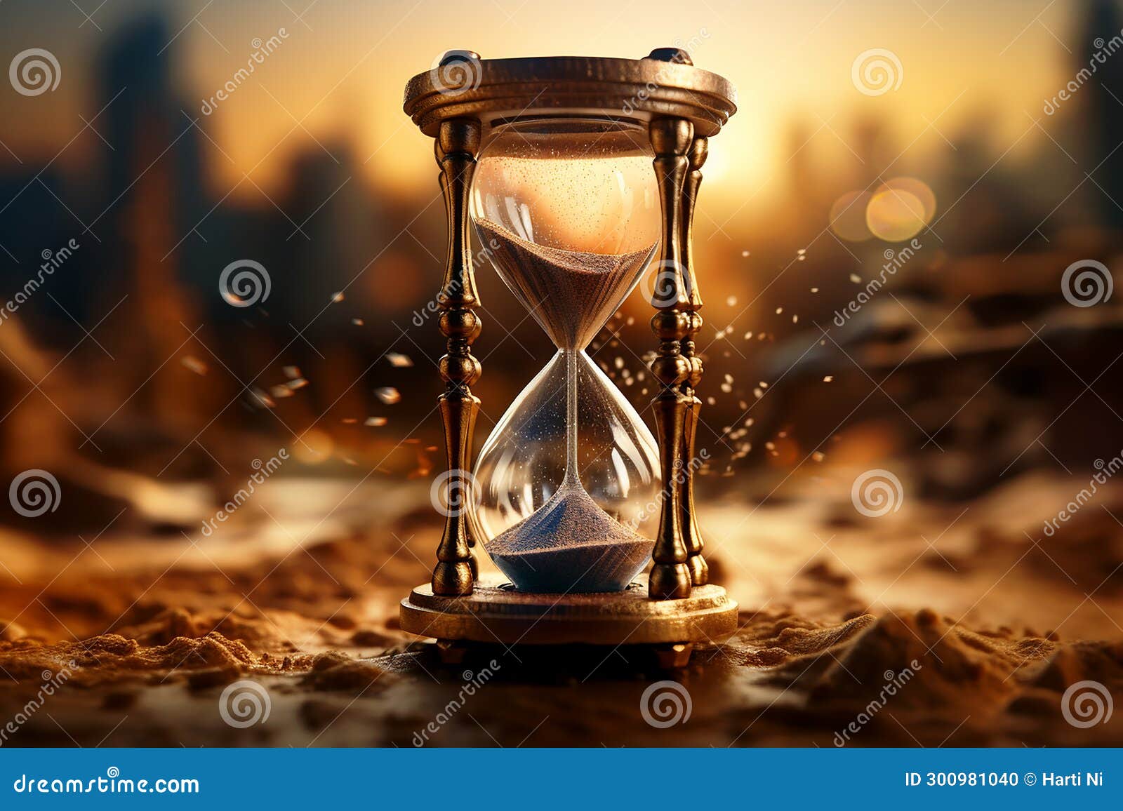 Generative AI Image of Hourglass for Counting Time with Flowing Sand at ...